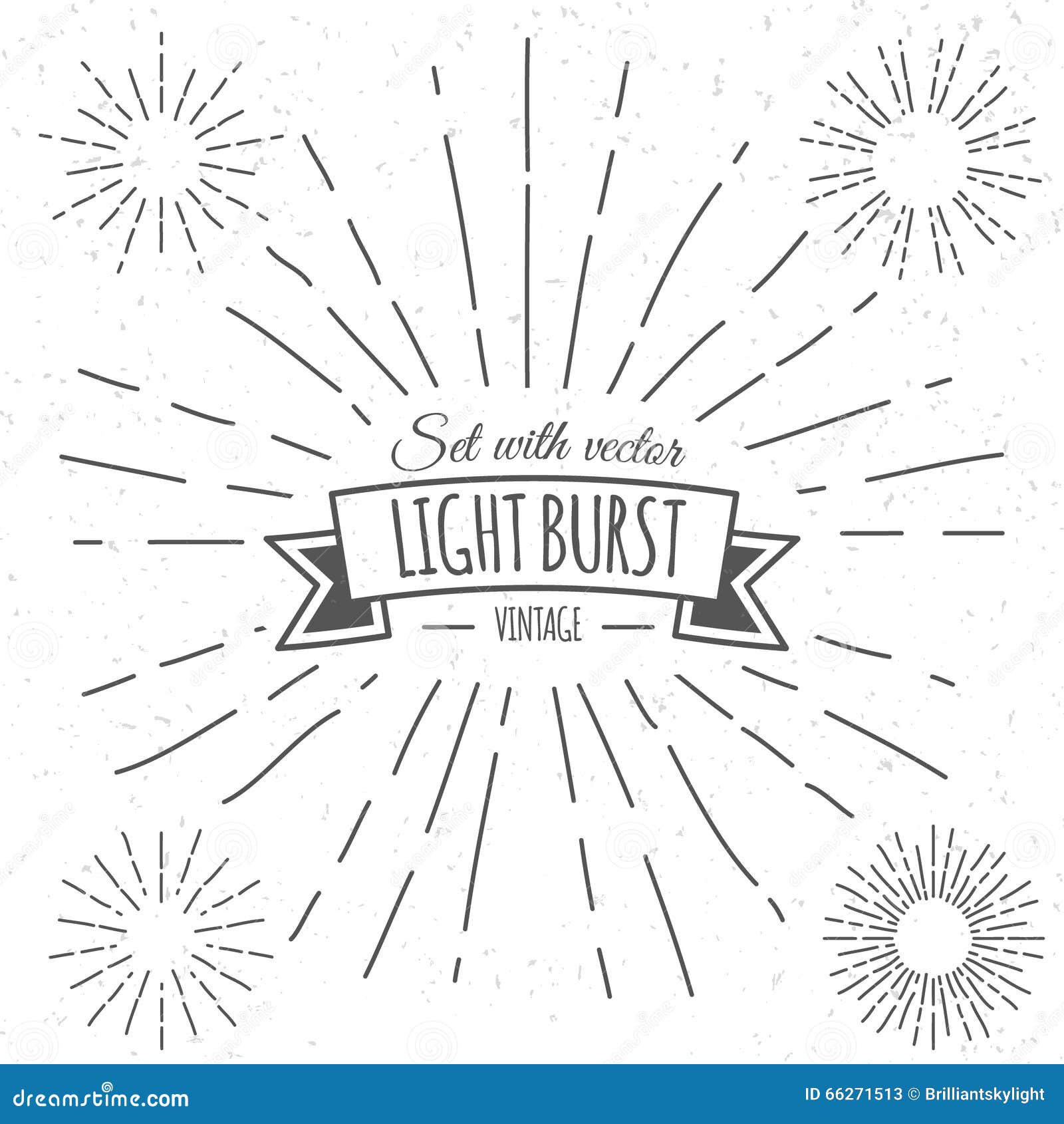 Set with Vintage Light Burst Stock Vector - Illustration of flash, bang ...