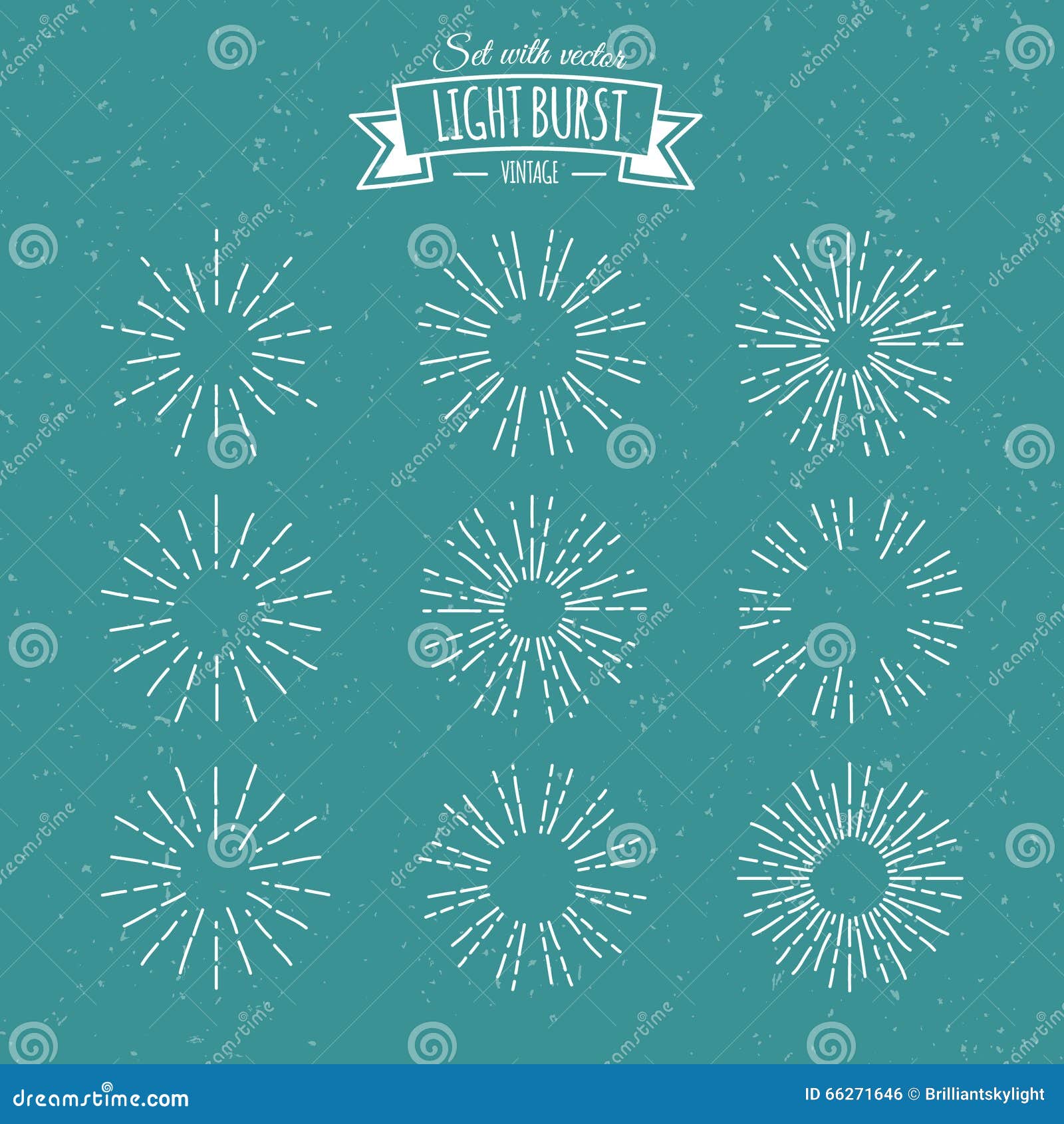 Set with Vintage Light Burst Stock Vector - Illustration of modern ...