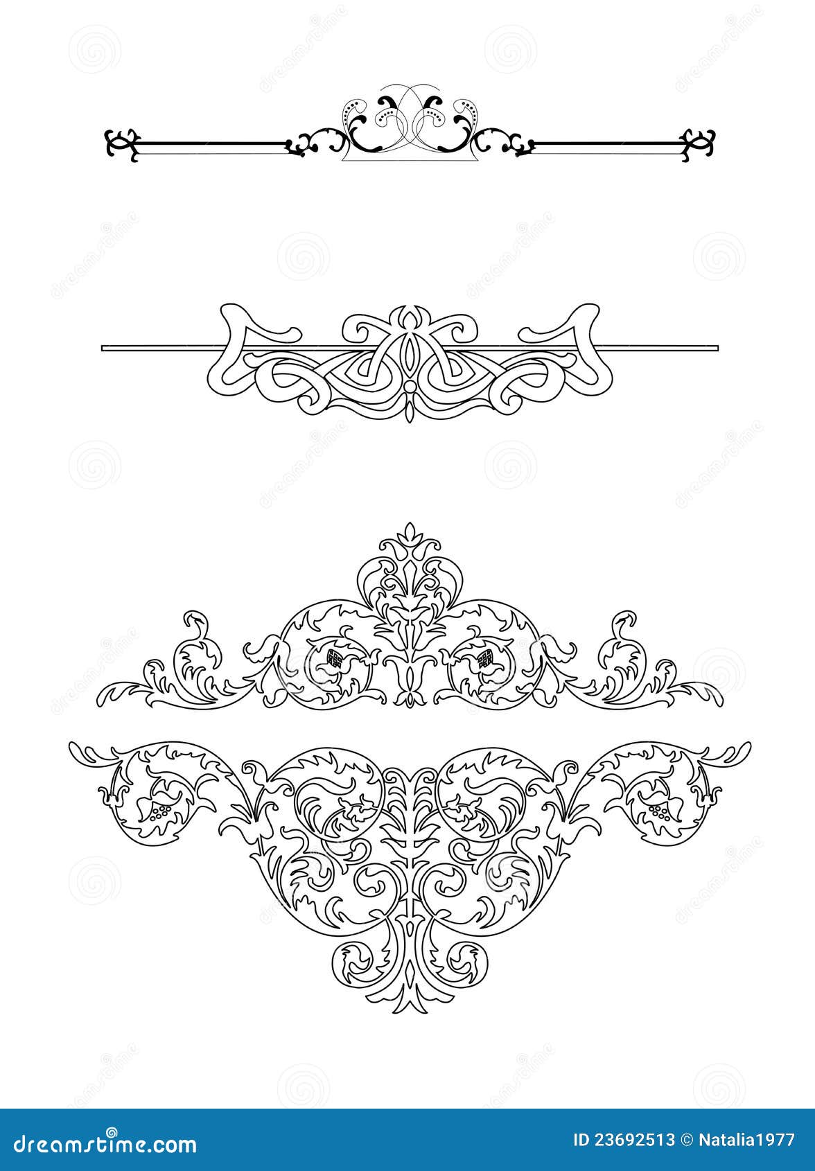 Set Vintage Lines Decor.Vector Illustration. Stock Vector ...