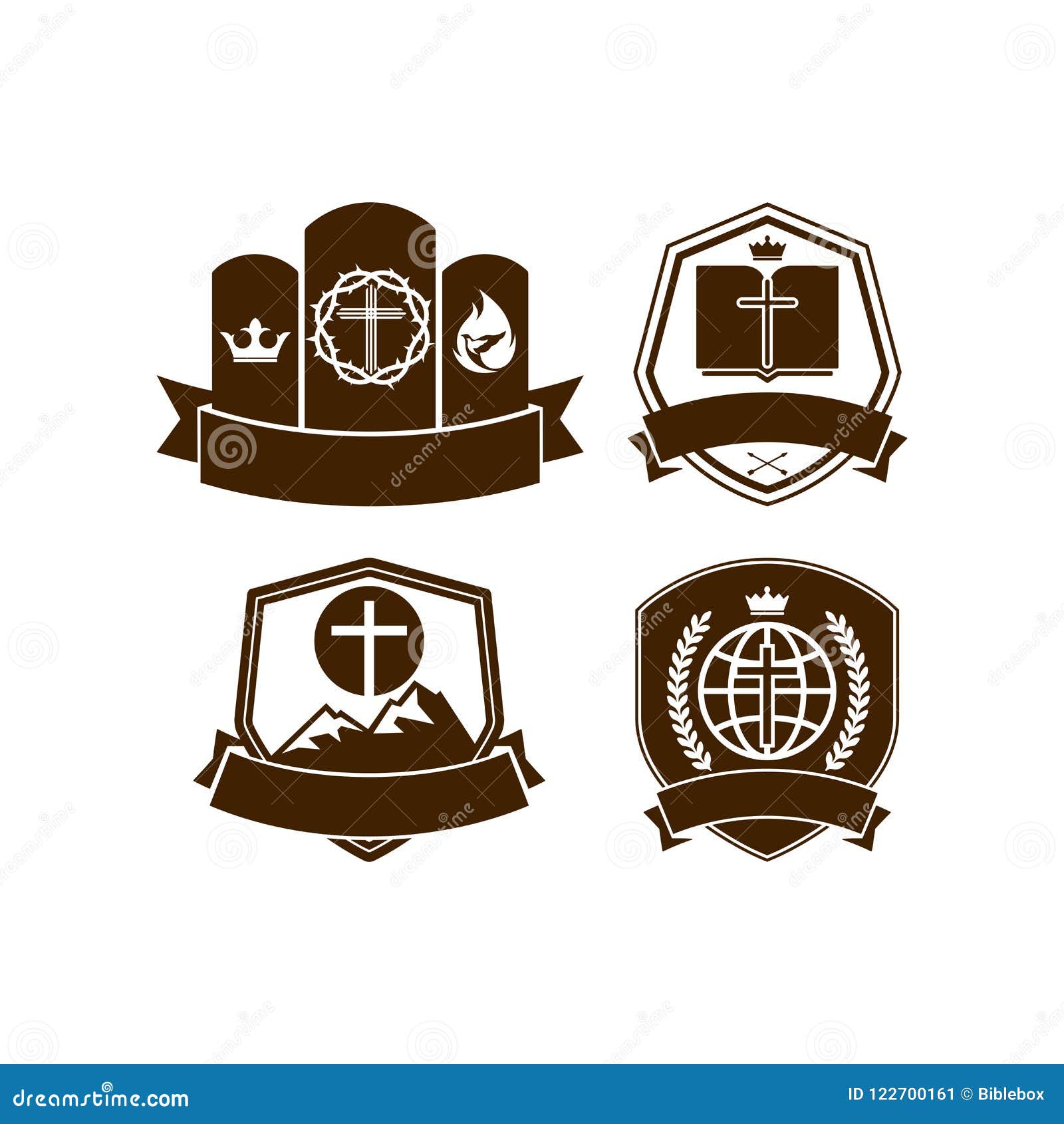 Set of Vintage Logos Christian Church Stock Vector - Illustration of ...