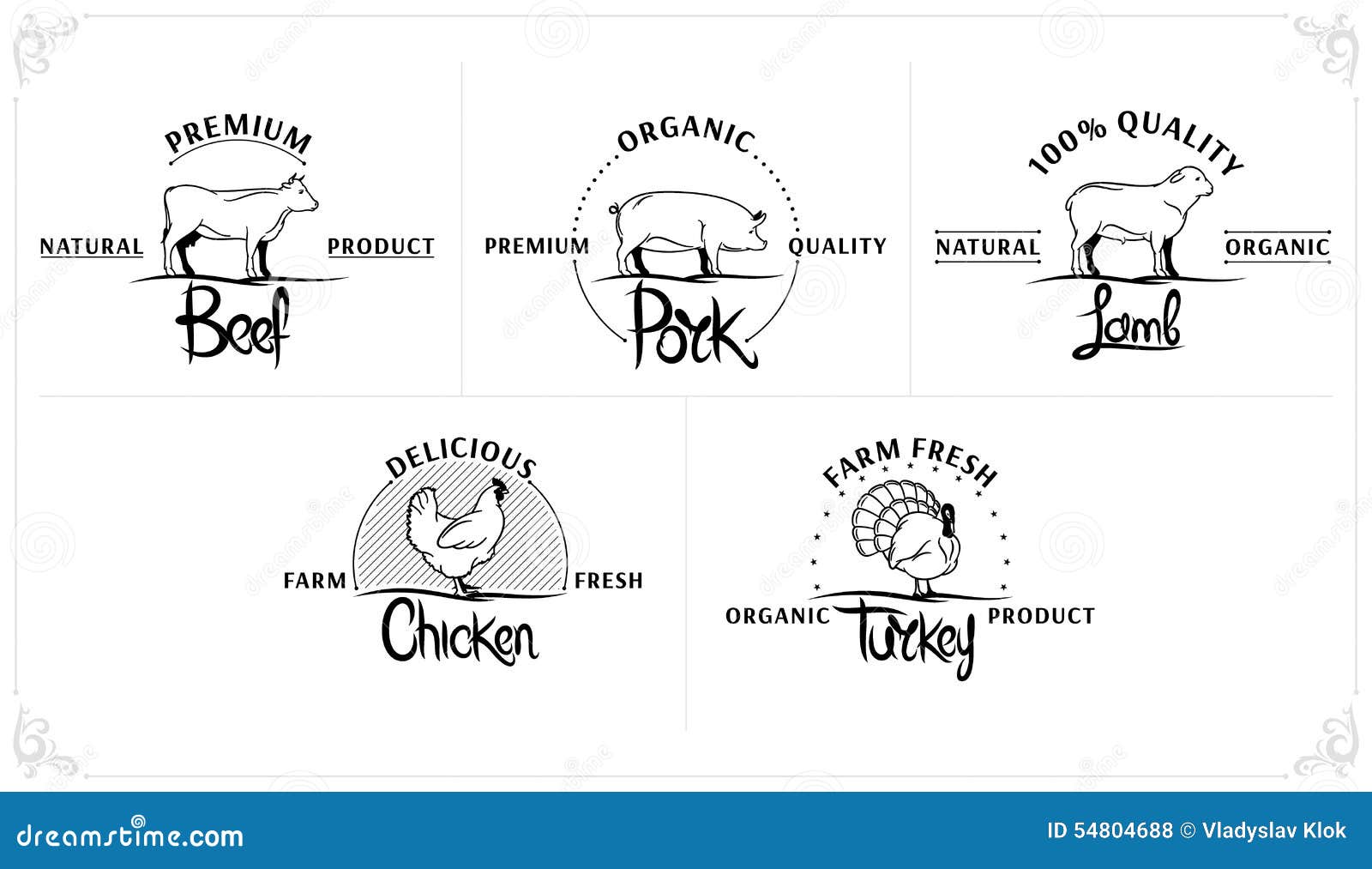 Vintage Meat Store And Butchery Badge, Label, Logo Vector Illustration ... Vintage Meat Store And Butchery Badge, Label, Logo Vector Illustration ...