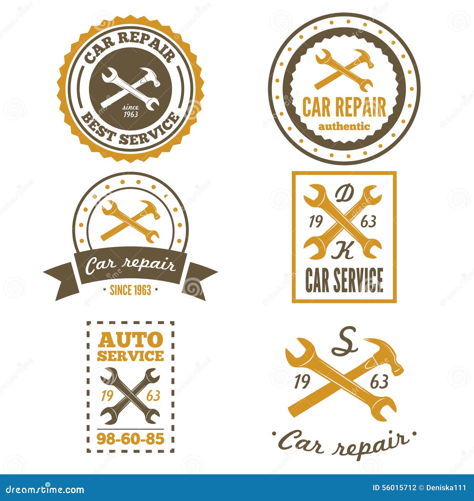 Vintage Mechanic Label, Emblem And Logo. Vector Illustration ...