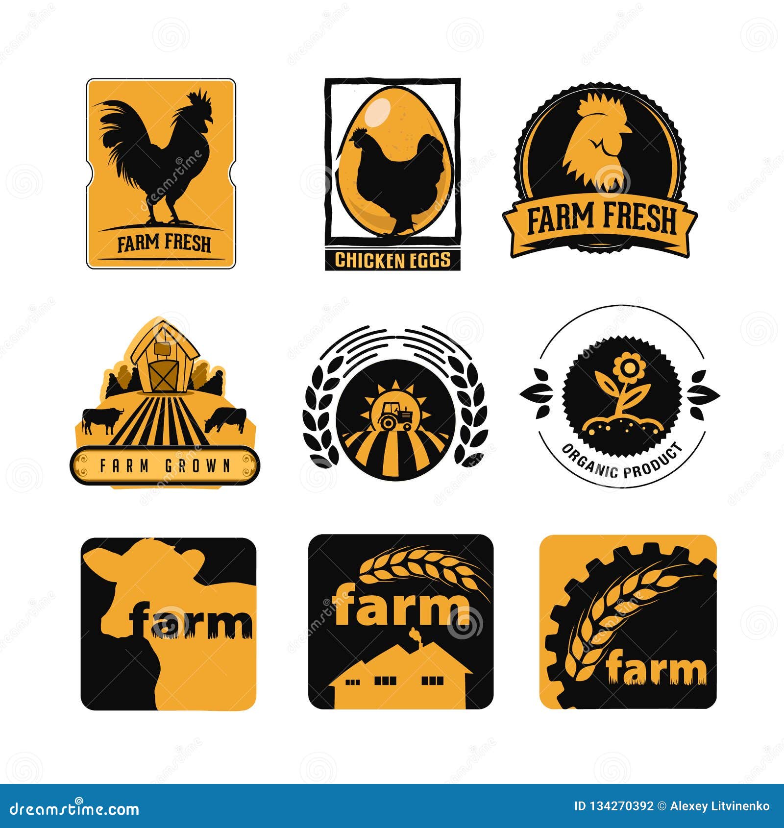Chicken Farm Emblem. Egg Farm Logo. Poultry Factory Sign. Eggs P Vector ...