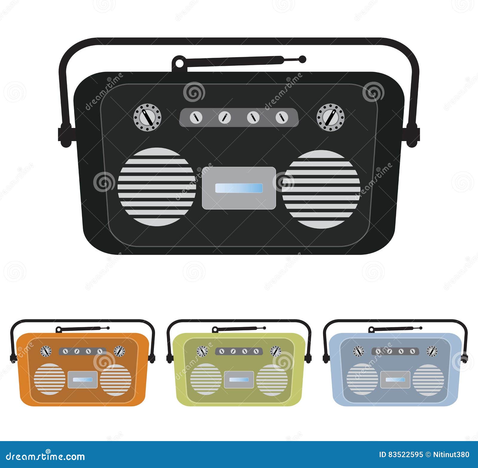Set of Vintage Old Radio stock vector. Illustration of radio - 83522595