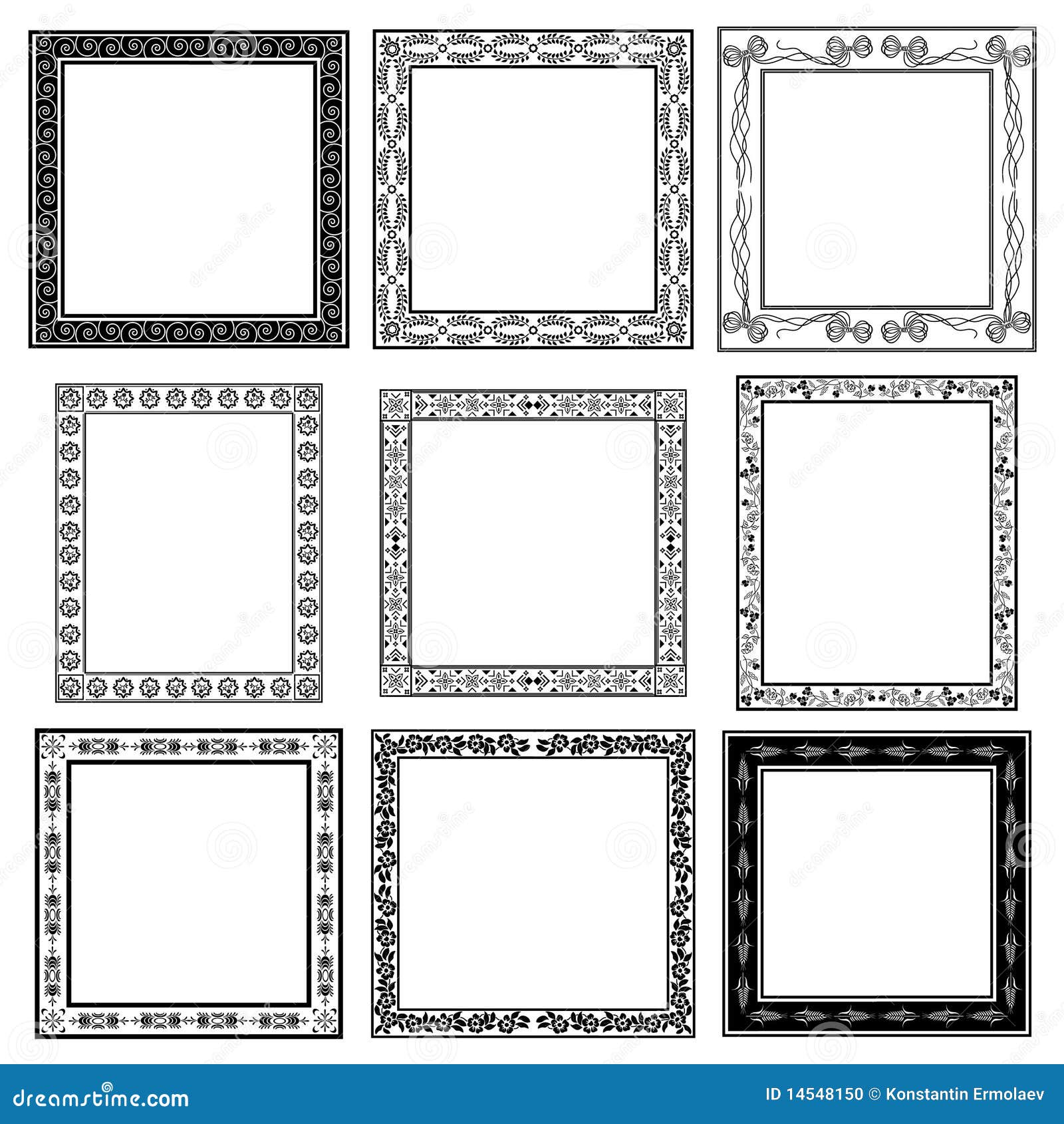 Set of Vintage Ornamental Frames.Vector Stock Illustration ...