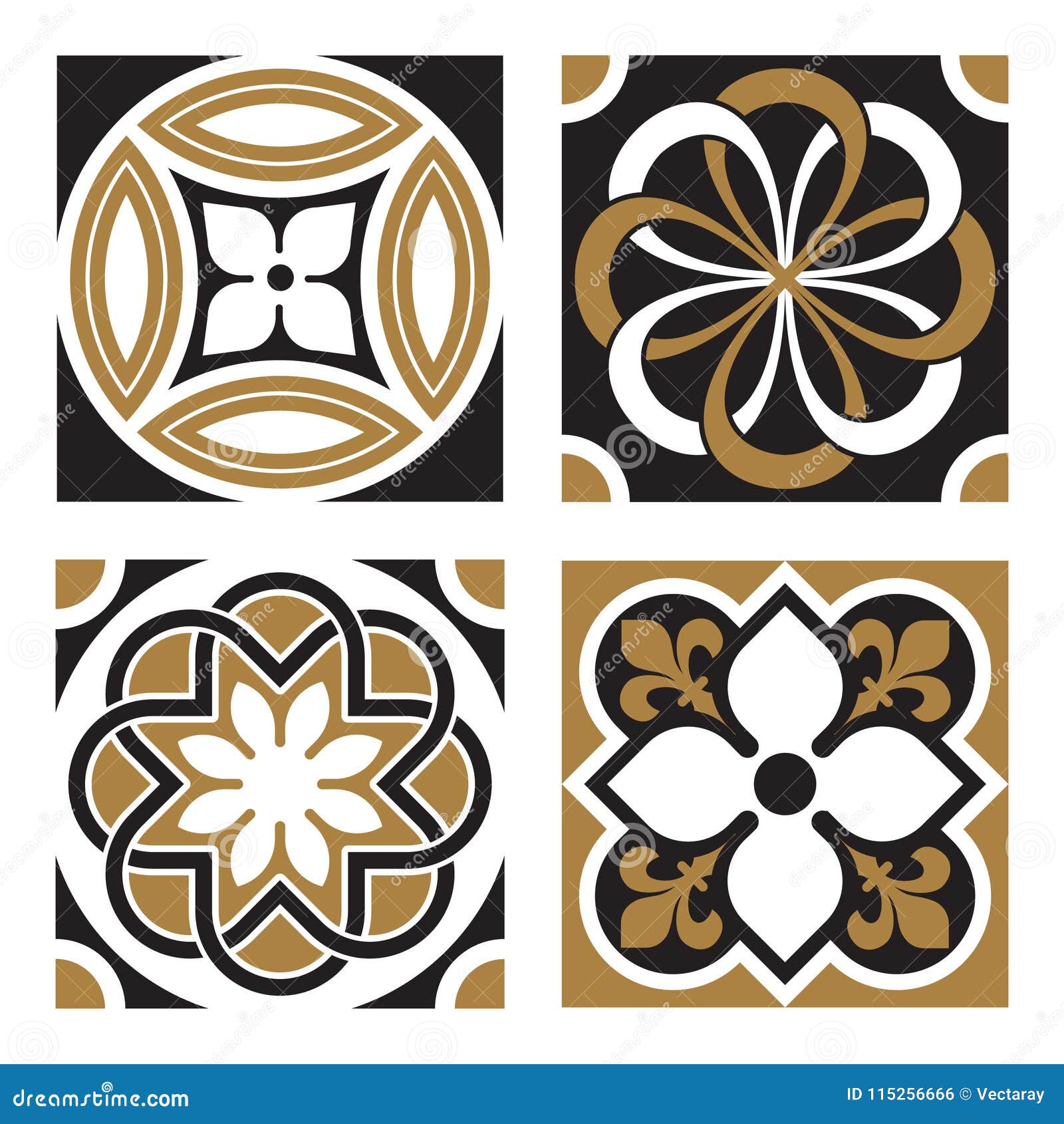 Set of Vintage Ornamental Patterns Stock Vector - Illustration of ...
