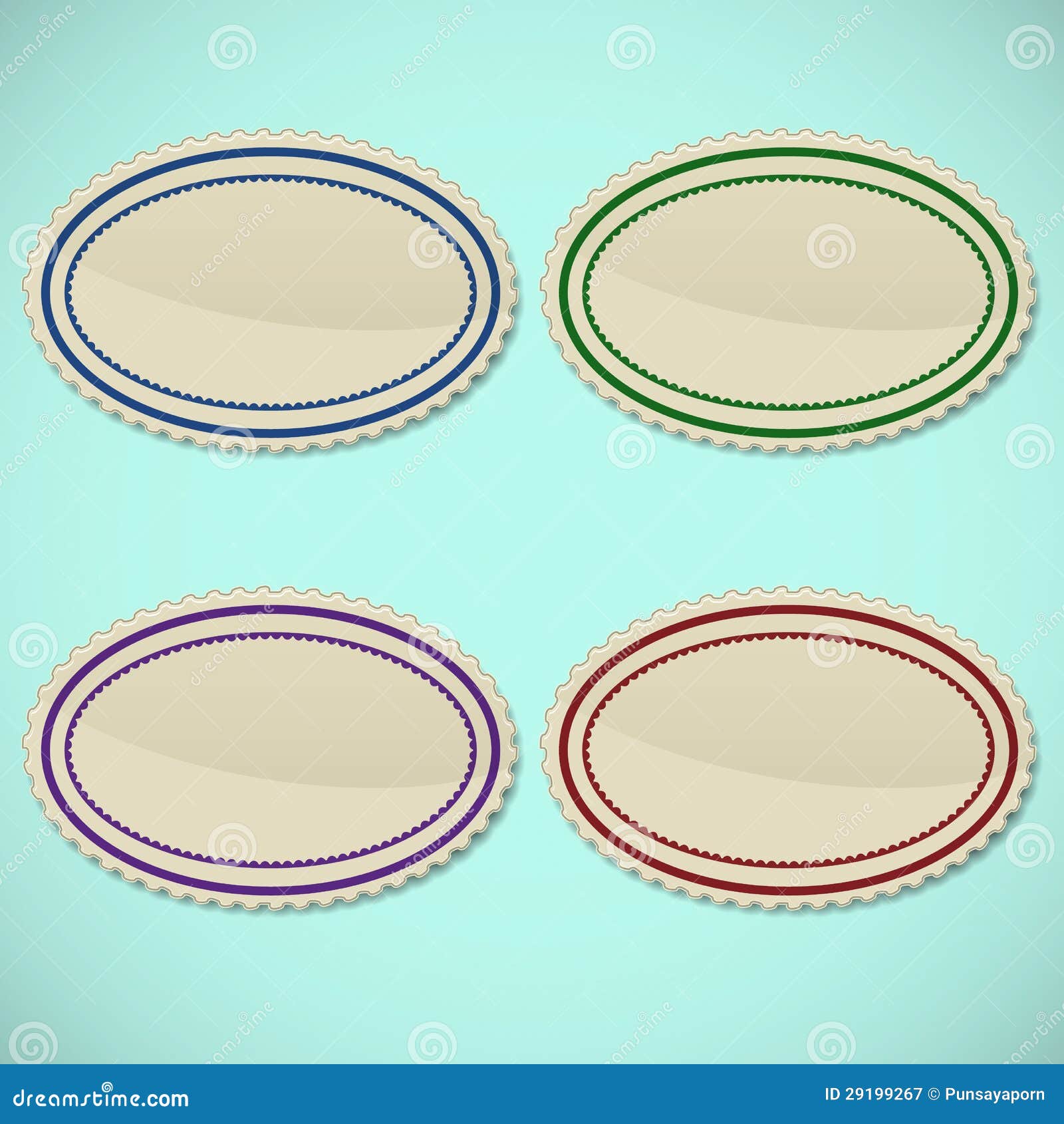 Set of vintage oval stamps stock vector. Illustration of stamp - 29199267