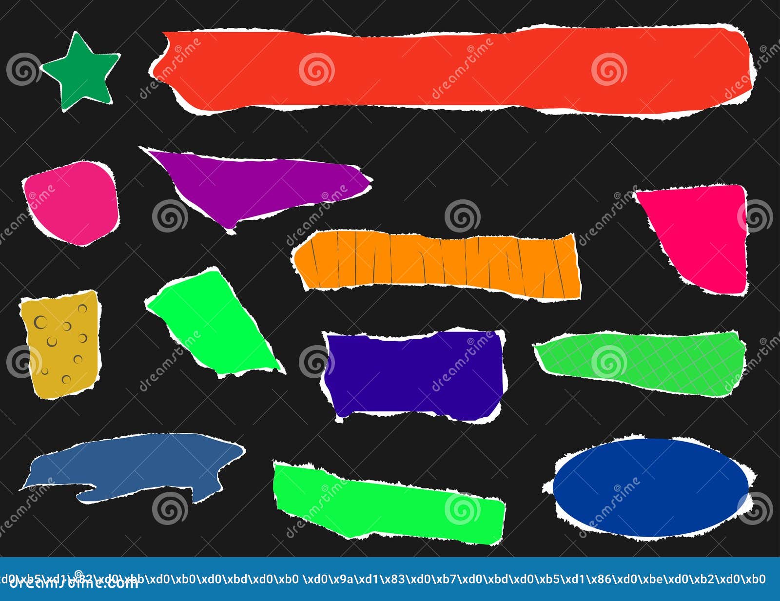 Set with Vintage Paper Element Stock Vector - Illustration of tear ...