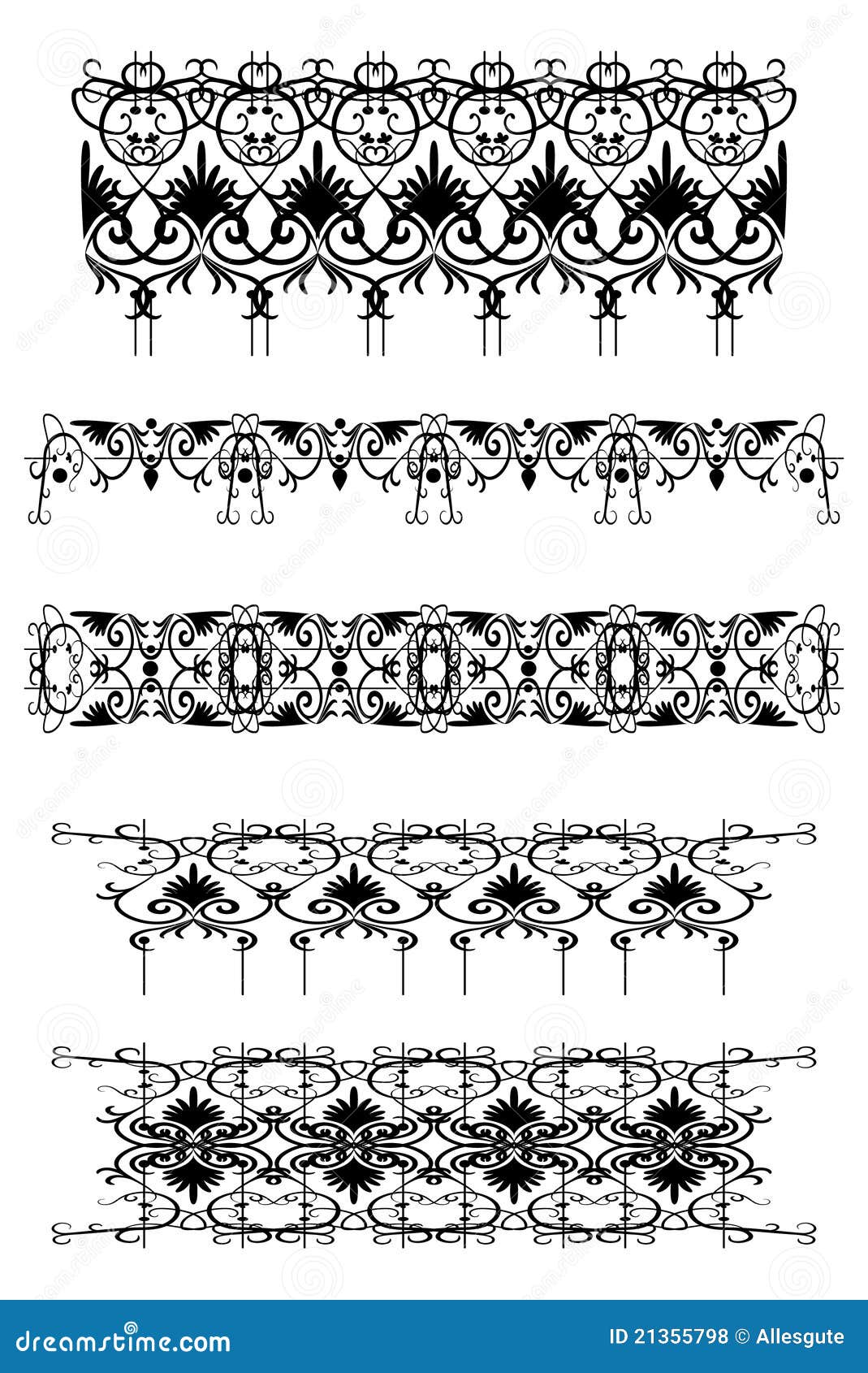 Set of vintage patterns stock illustration. Illustration of trendy ...
