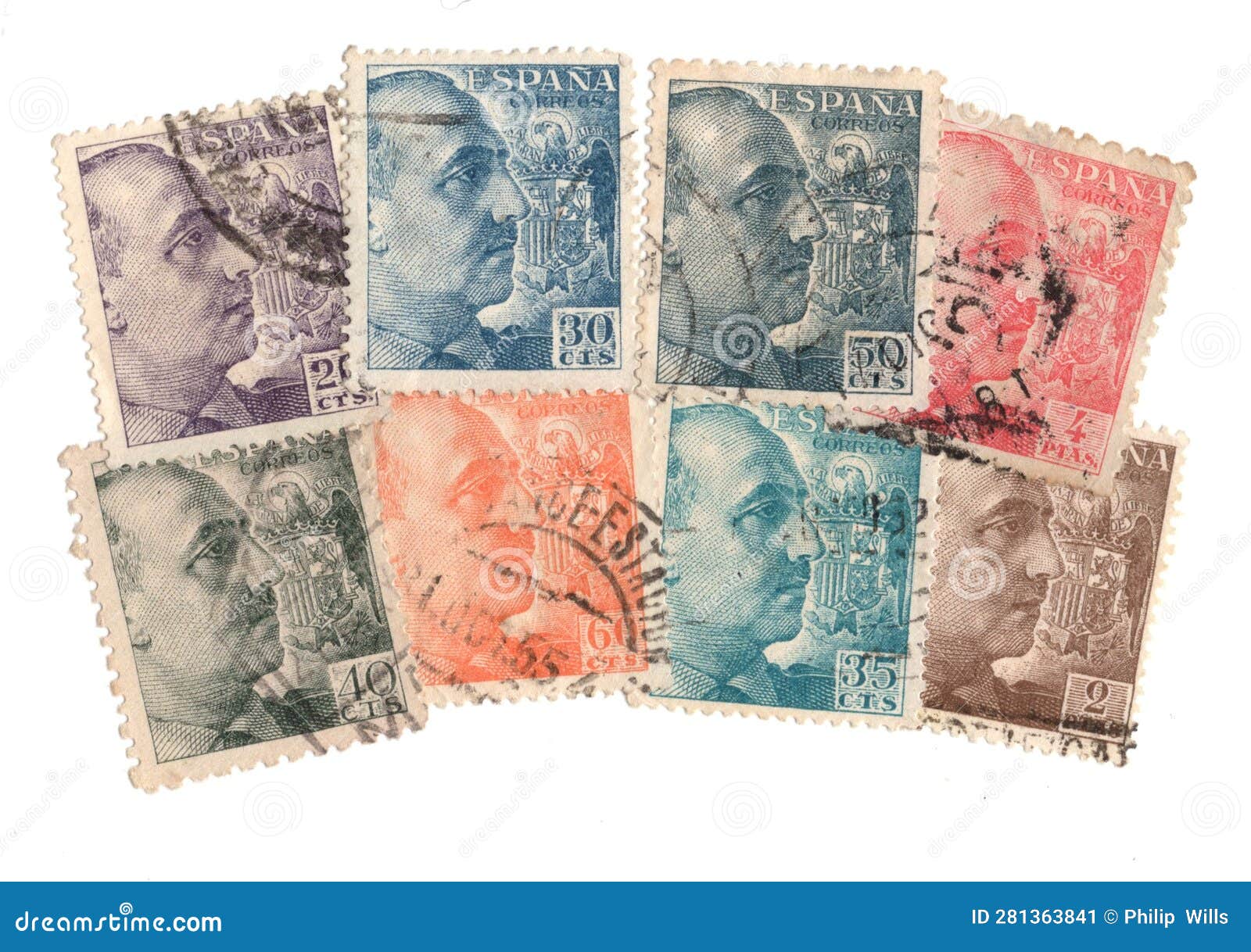 Vintage Postage Stamps from Spain. Editorial Photo - Image of postage ...