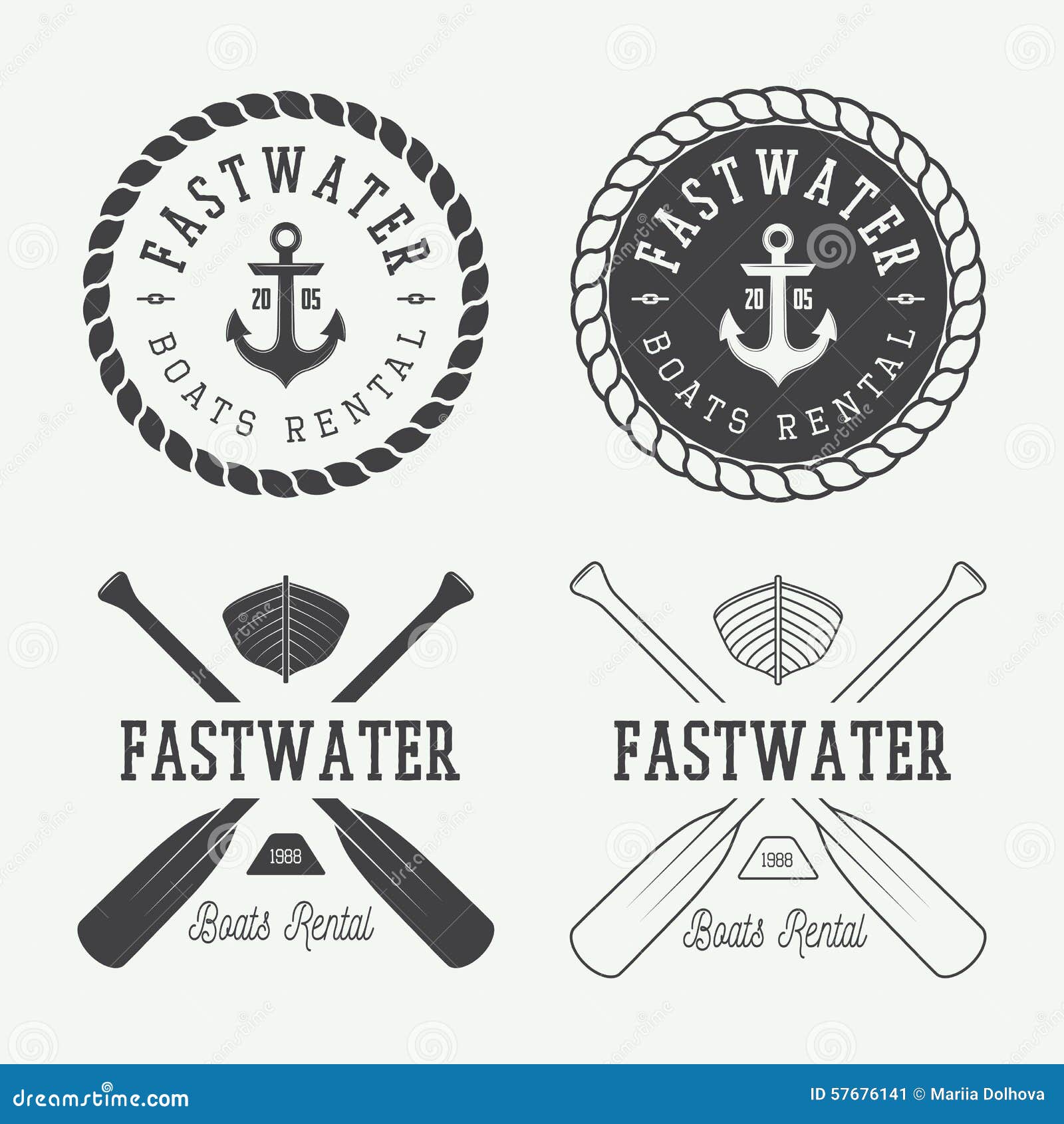 Set Of Vintage Rafting Logo, Labels And Badges. Cartoon Vector ... Set Of Vintage Rafting Logo, Labels And Badges. Cartoon Vector ...