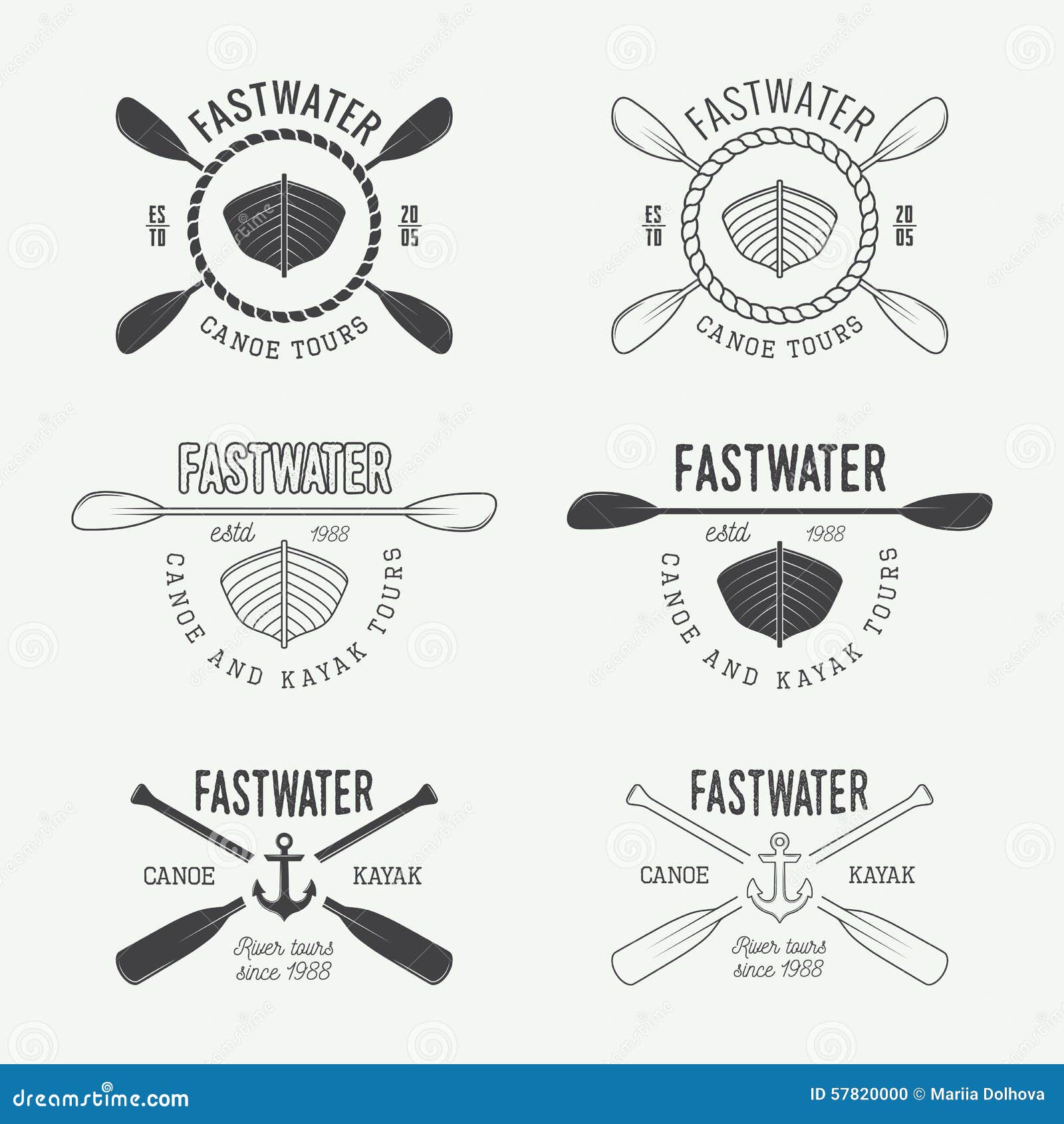 Set of Vintage Rafting Logo, Labels and Badges. Stock Vector ...