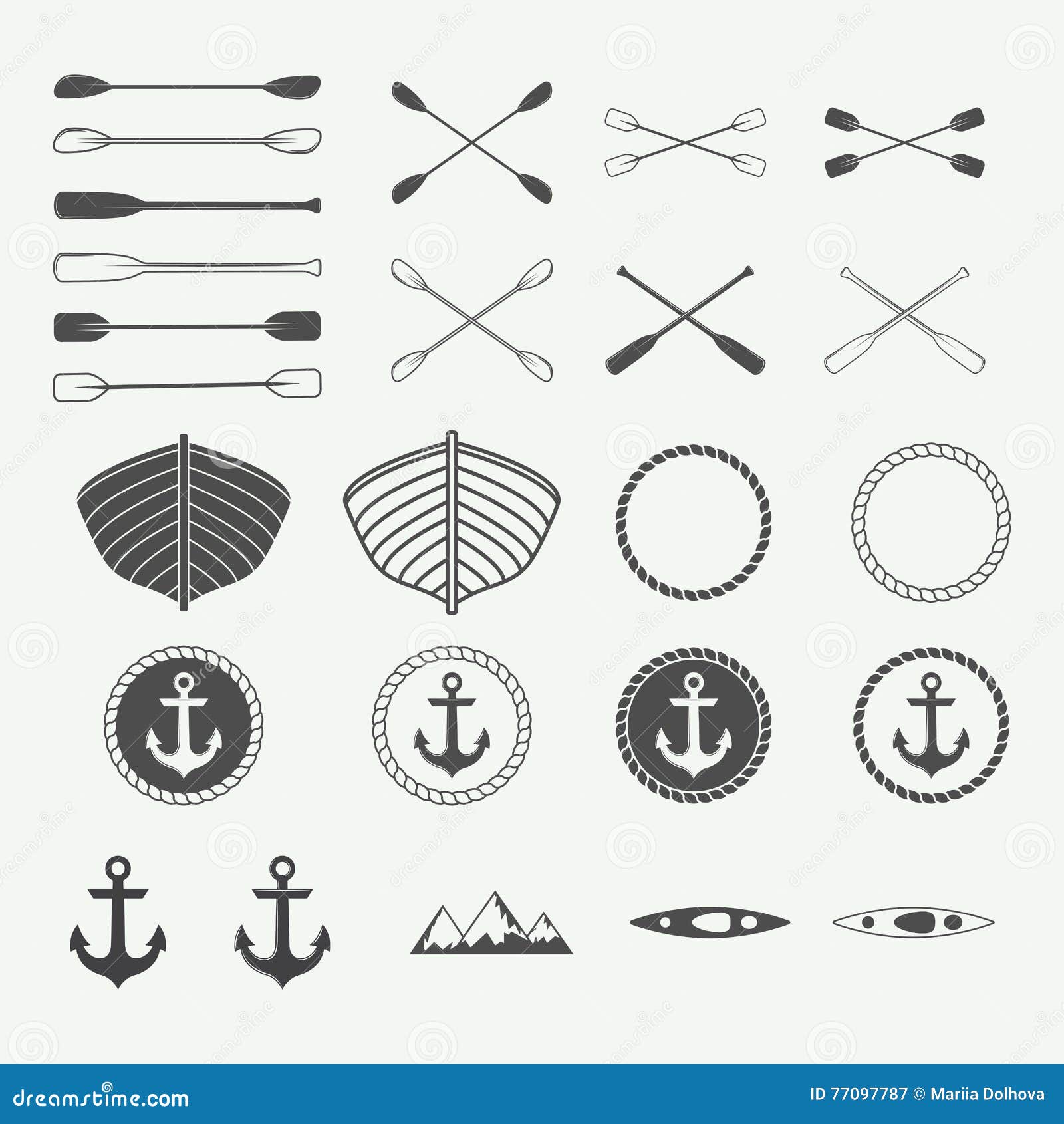 Set Of Vintage Rafting Logo, Labels And Badges. Cartoon Vector ... Set Of Vintage Rafting Logo, Labels And Badges. Cartoon Vector ...