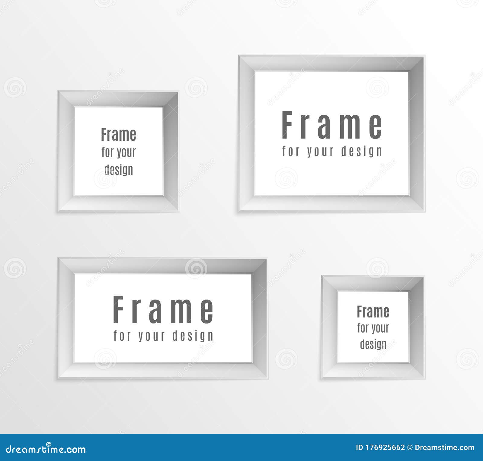 Realistic photo frames. stock vector. Illustration of plastic - 176925662