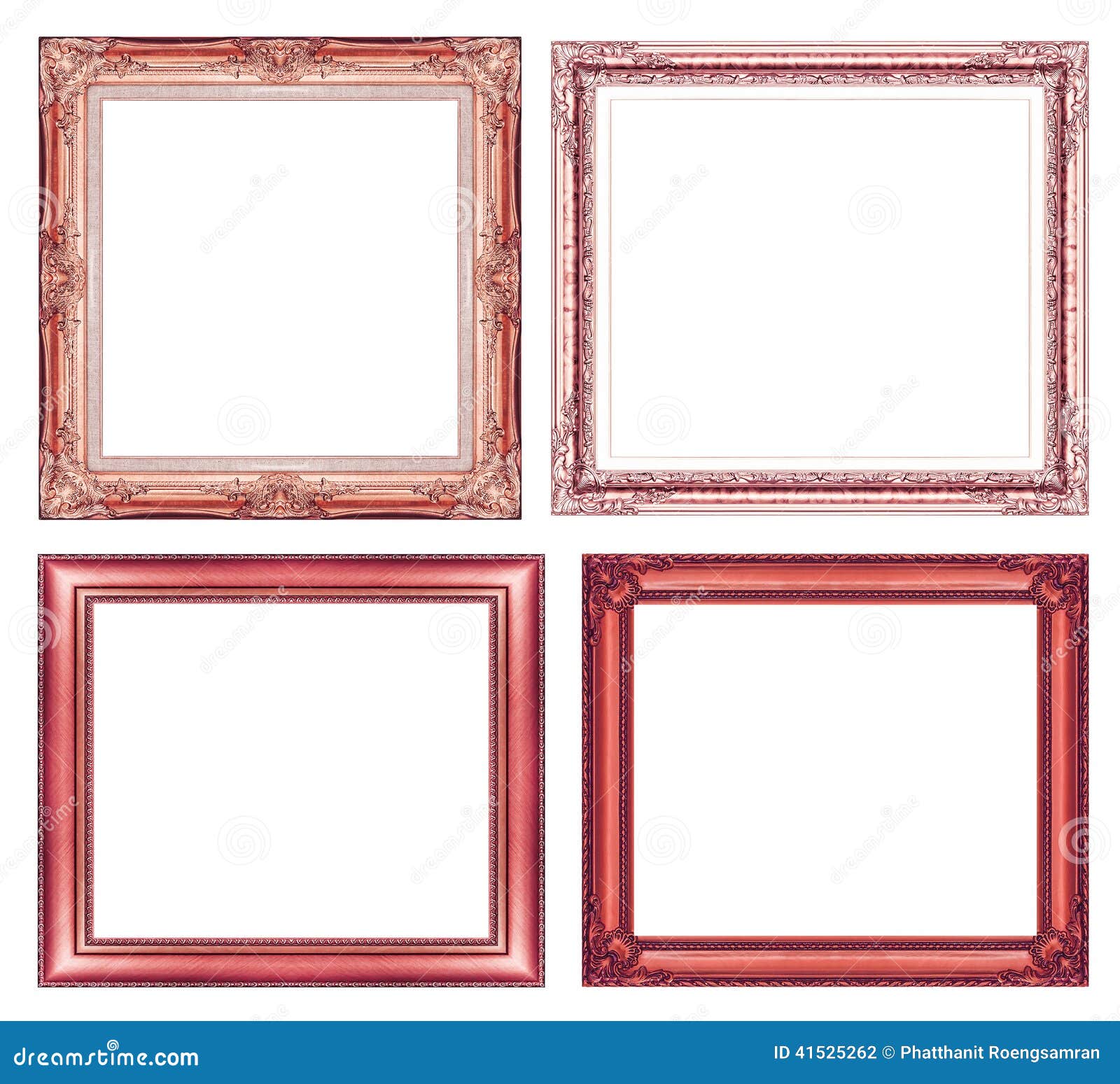 Set of Vintage Red Frame with Blank Space and Clipping Path Stock Photo ...