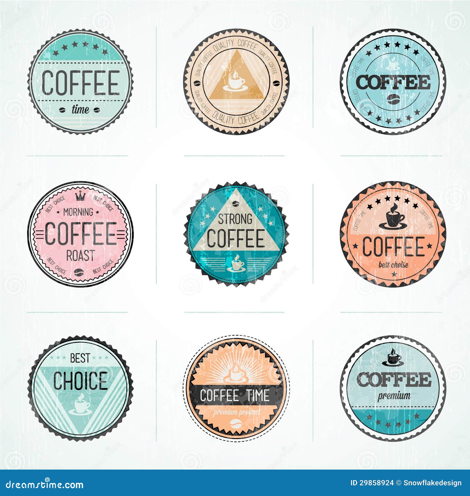 Set of Vintage Retro Coffee Badges Stock Vector - Illustration of stamp ...