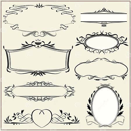 Set vintage retro frames stock vector. Illustration of curled - 22049762