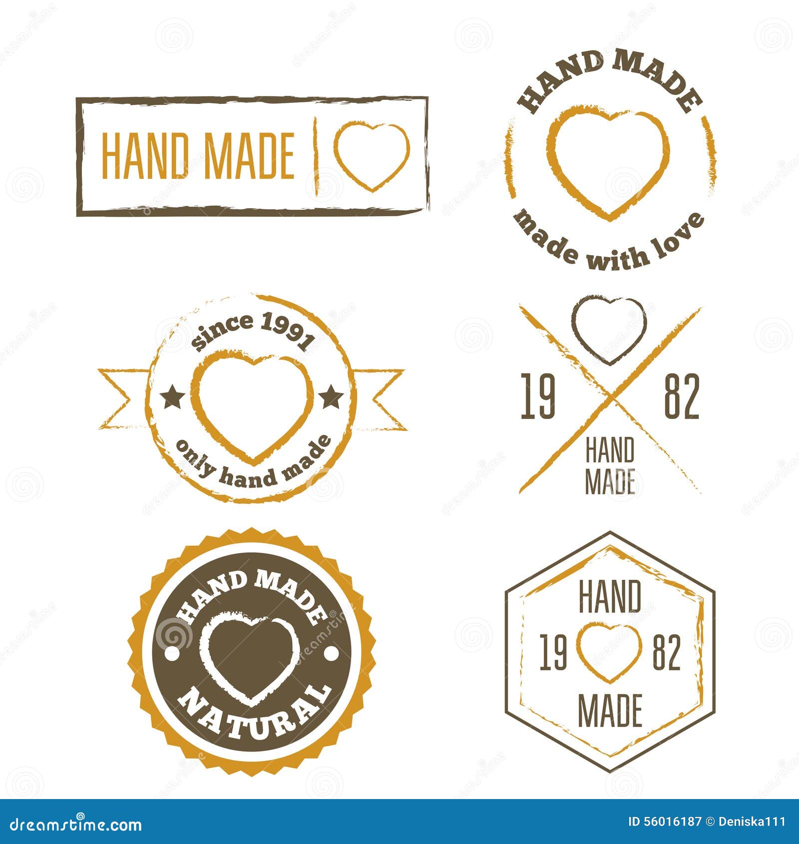 Handmade Badges. Hipster Craft Badge, Vintage Workshop Labels And ...