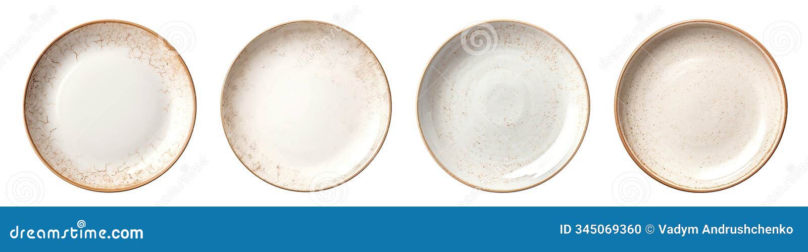 Set Of Vintage, Retro, Provence Ceramic Different Empty Beige Plates Or ...