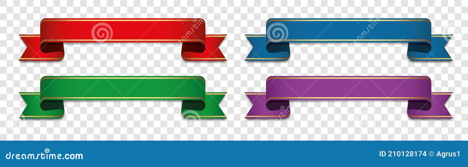 Set of Vintage Ribbon Banner Labels on White Background Stock Vector ...