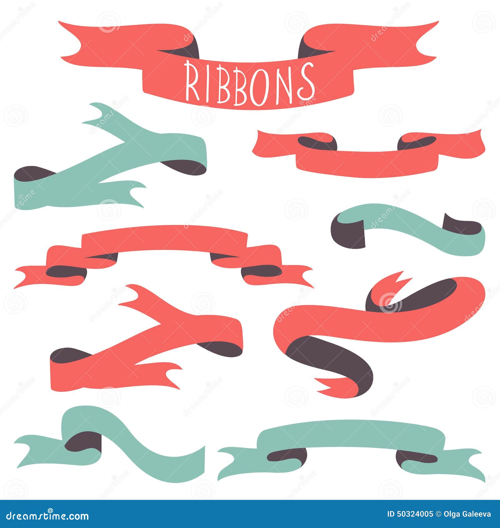 Set of vintage ribbons stock vector. Illustration of element - 50324005