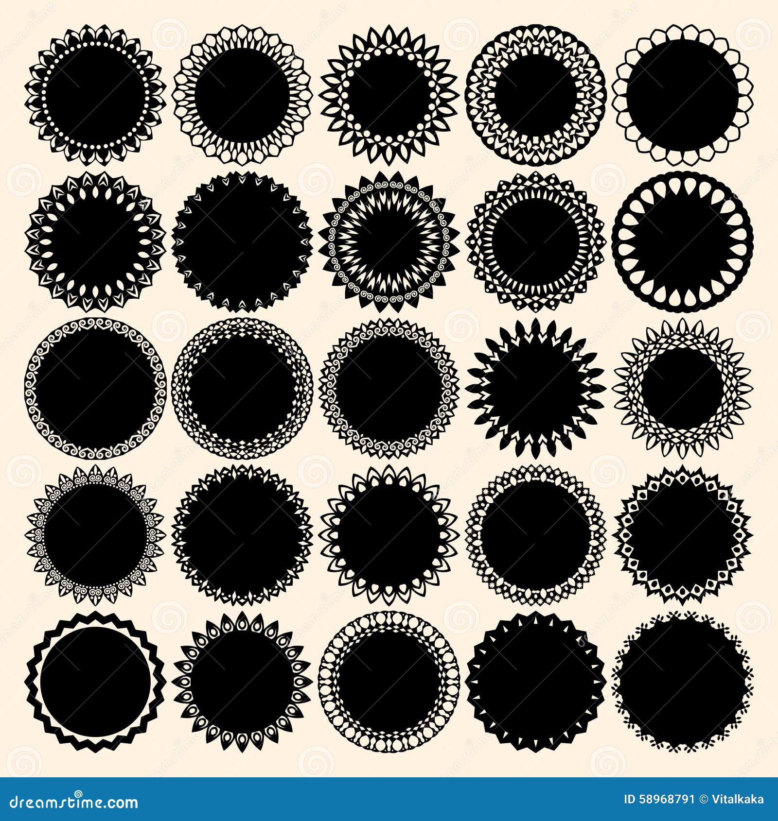Set with Vintage Round Labels Stock Vector - Illustration of artwork ...