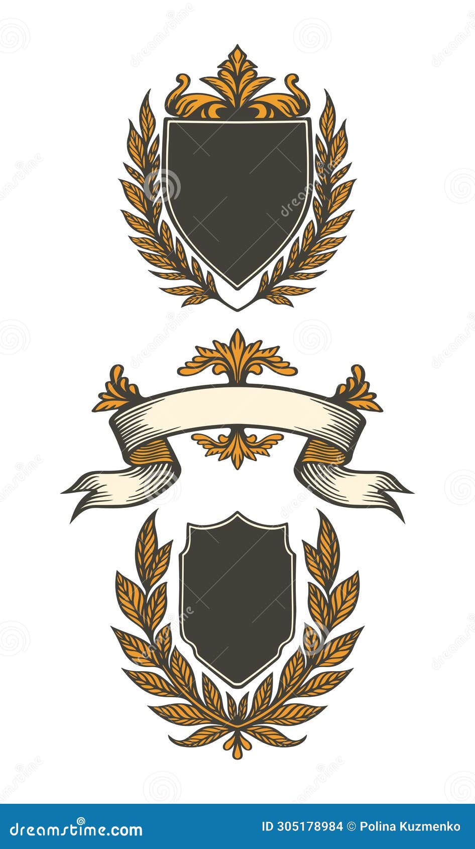 Vintage Royalty Frames With Crown, Diadems, Carriages Vector Set ...