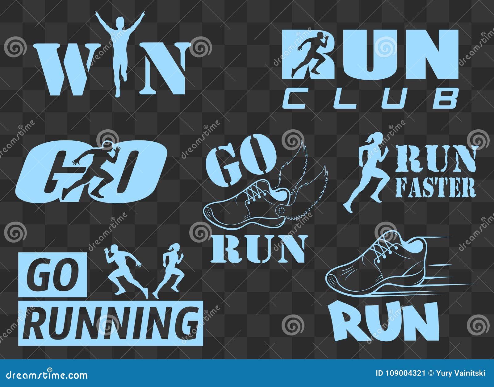 Set of Vintage Run Club Labels Stock Vector - Illustration of group ...