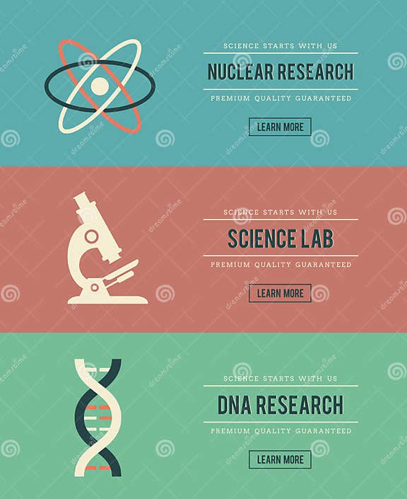 Set of Vintage Science Related Banners Stock Vector - Illustration of ...