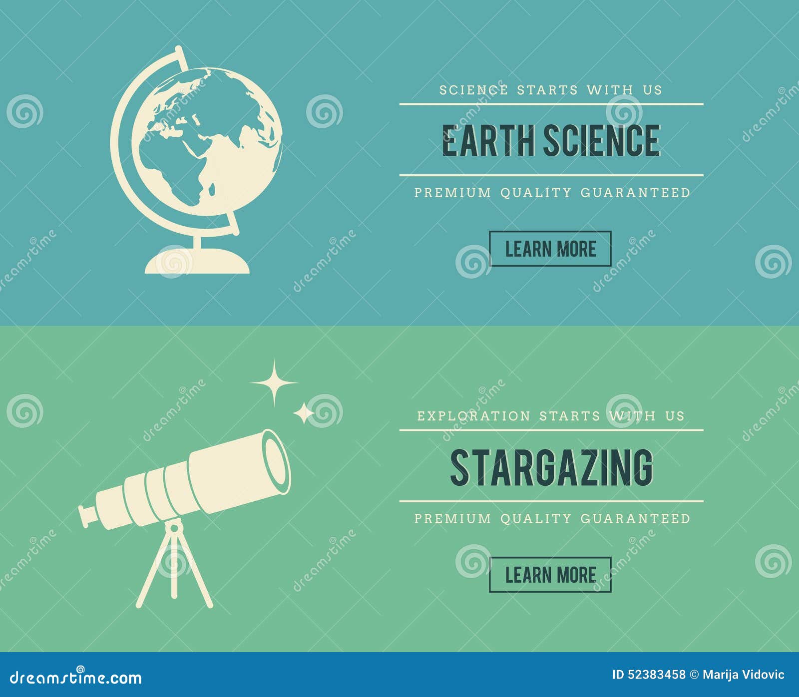 Set of Vintage Science Related Banners Stock Vector - Illustration of ...