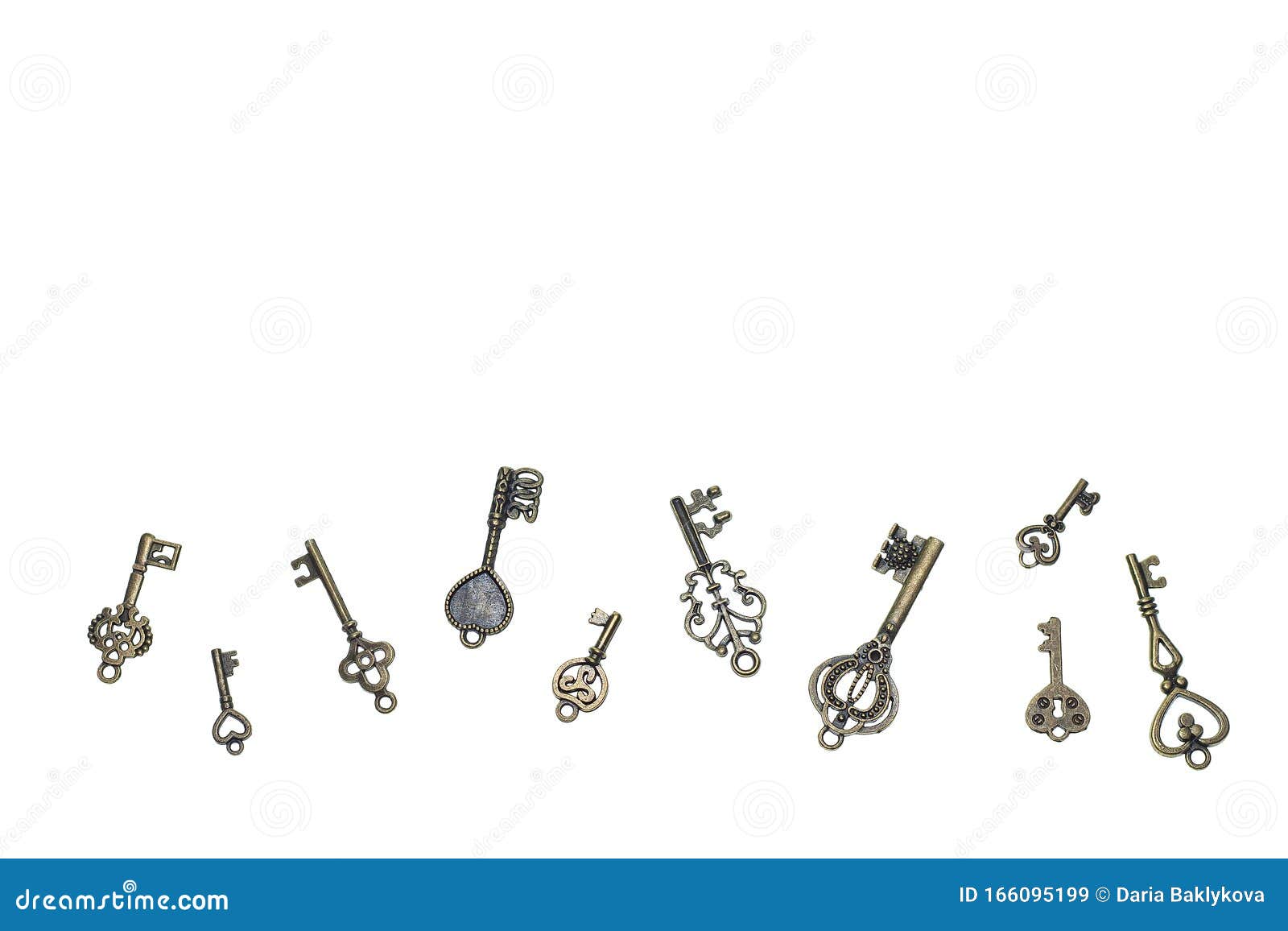 Set of Vintage Skeleton Keys Stock Image - Image of background, gold ...