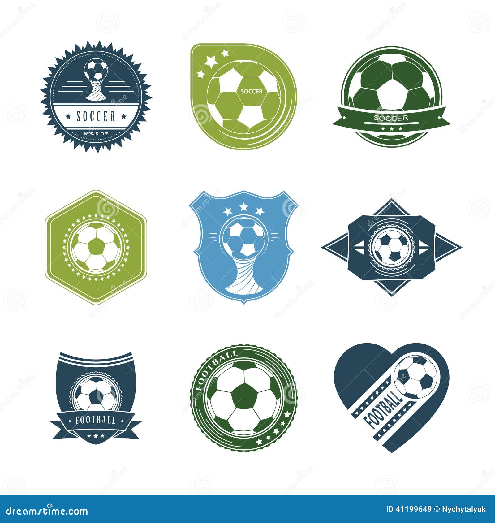 Set of Vintage Soccer Labels with Ball Image. Stock Vector ...