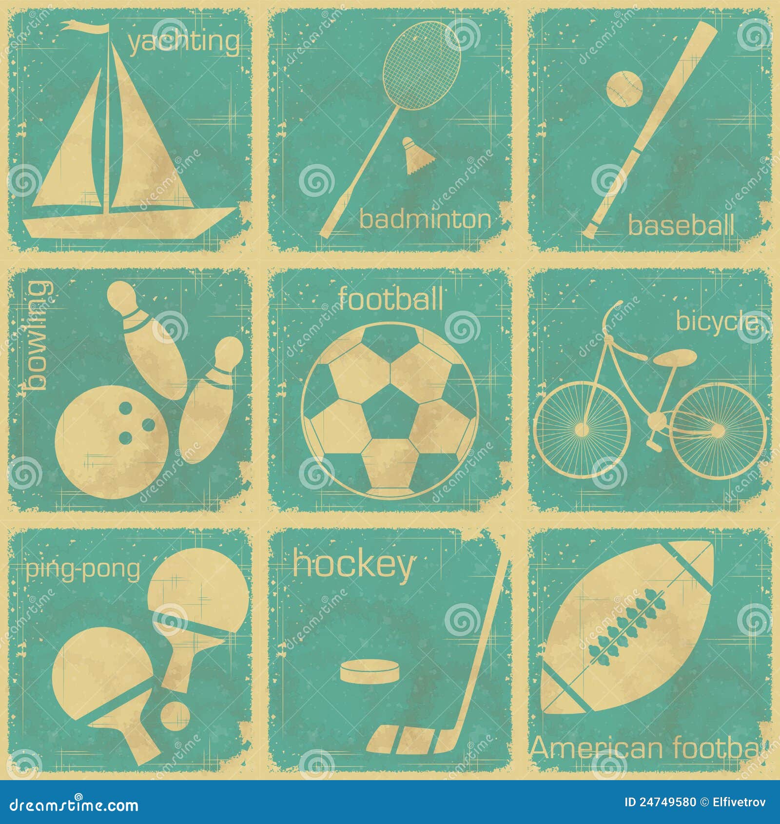 Set of Vintage Sport Labels Stock Vector - Illustration of icon ...