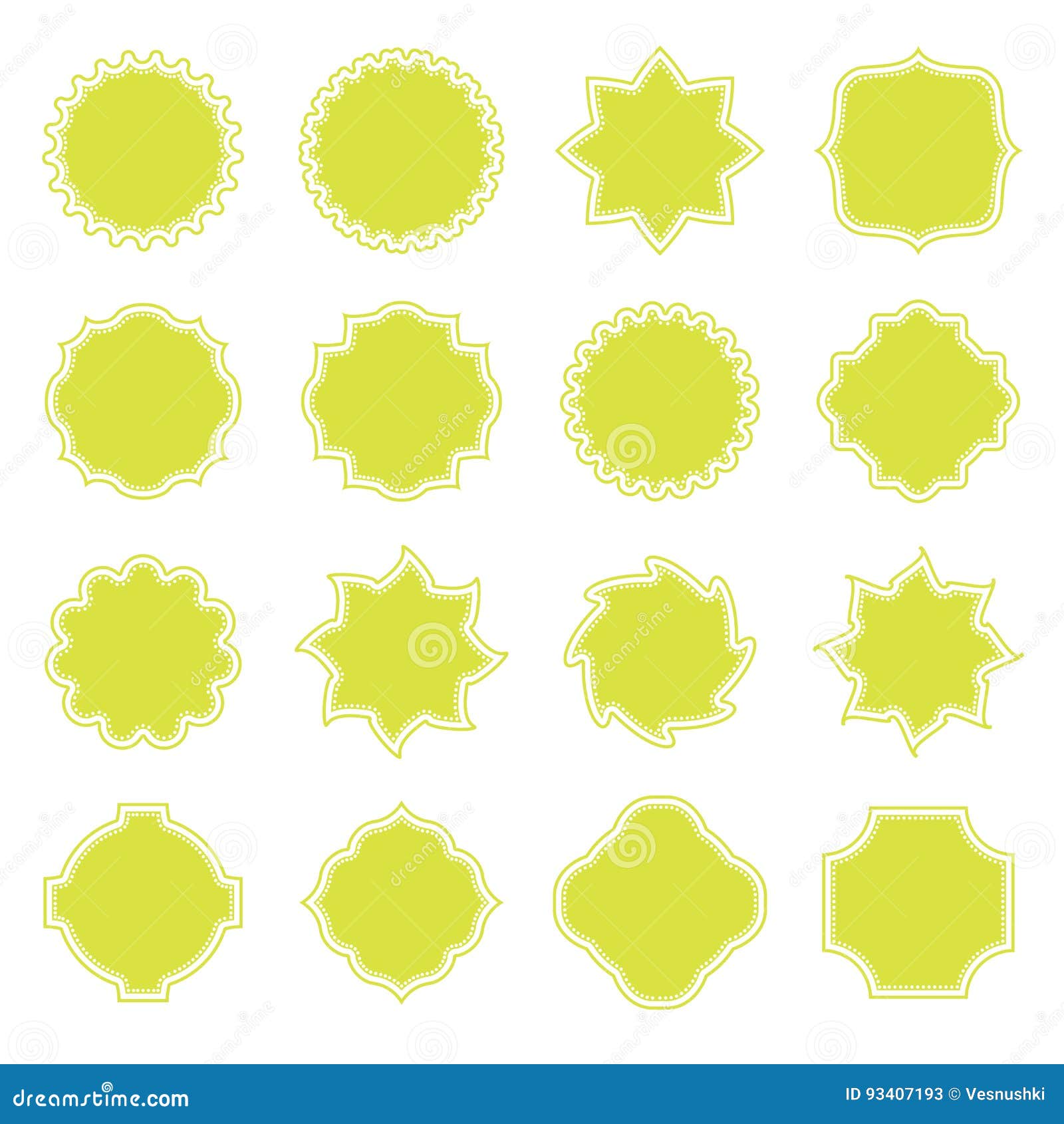 Set of Vintage Stickers Border in Frame for Messages Stock Vector ...