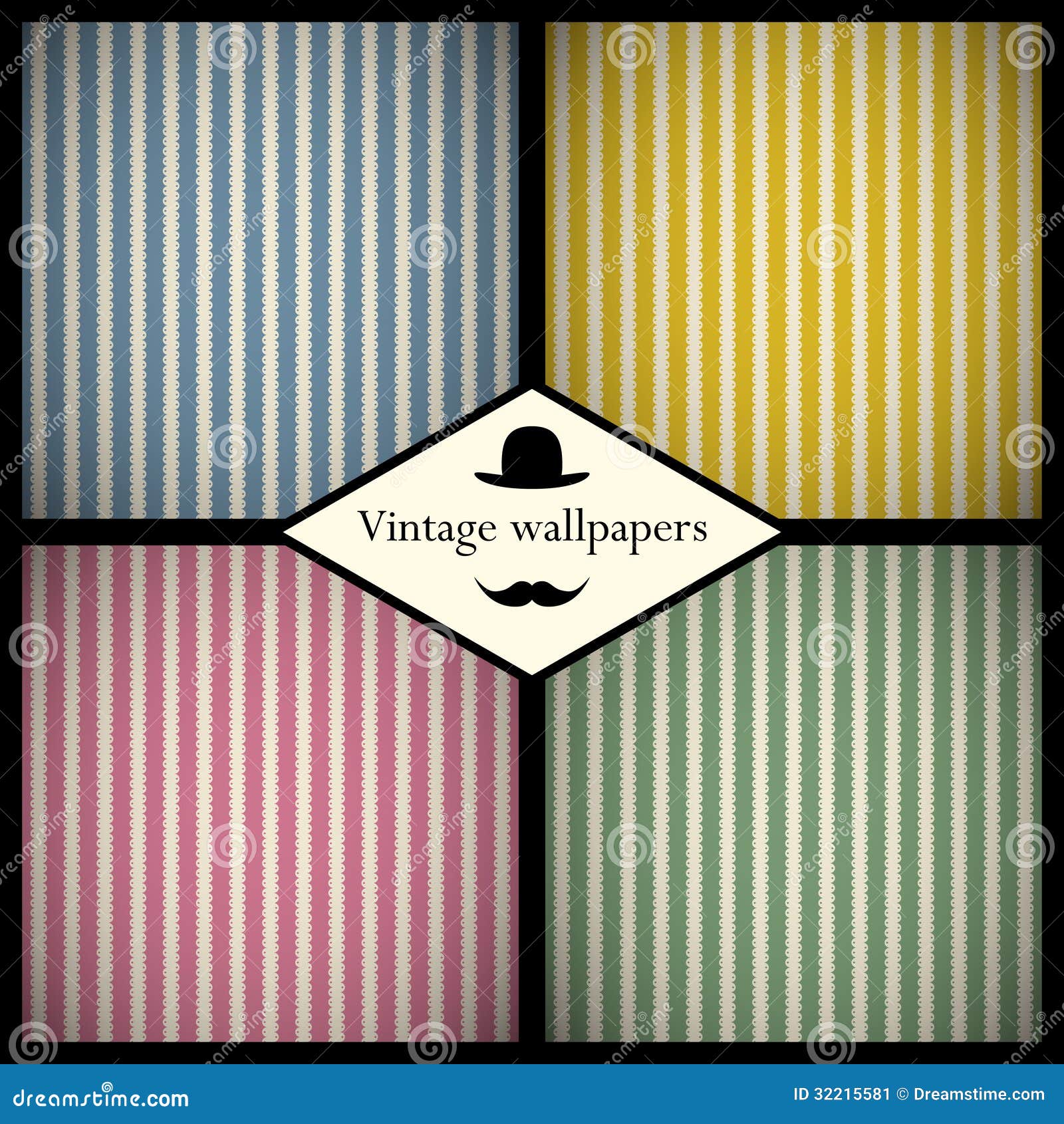 Set of Vintage Striped Patterns Stock Vector - Illustration of seamless ...