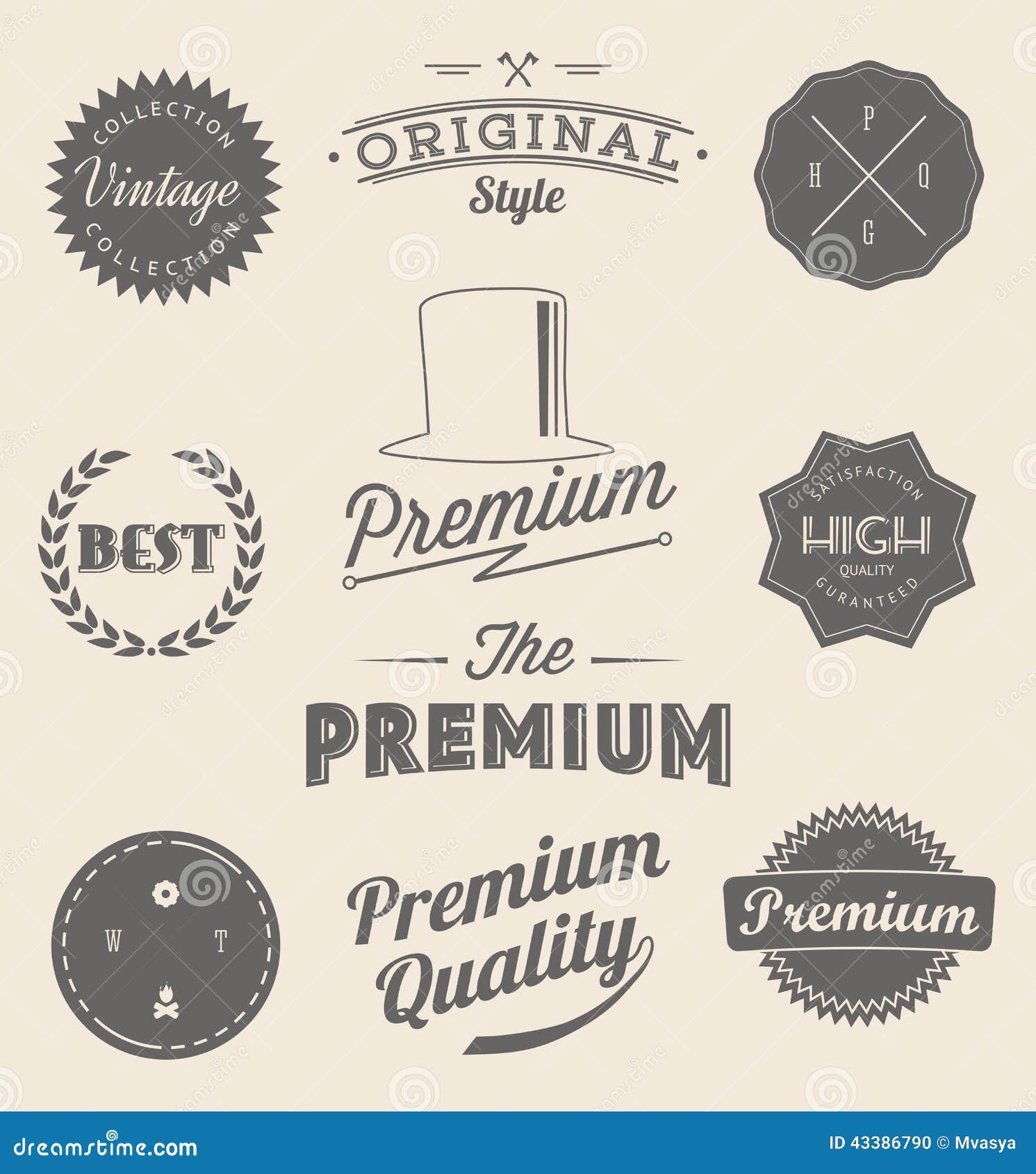 Set of Vintage Styled Design Icons and Banners Stock Vector ...