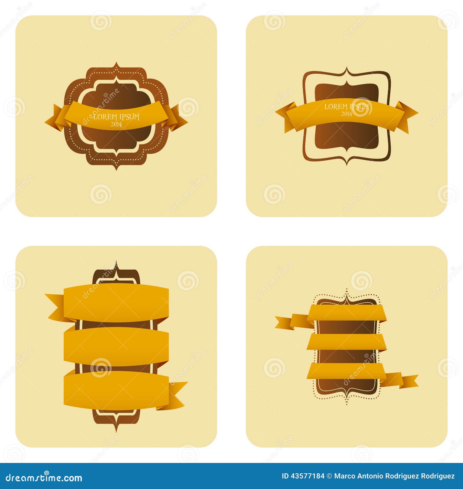 Set of Vintage Stylish Labels Isolated on Background Stock Illustration ...