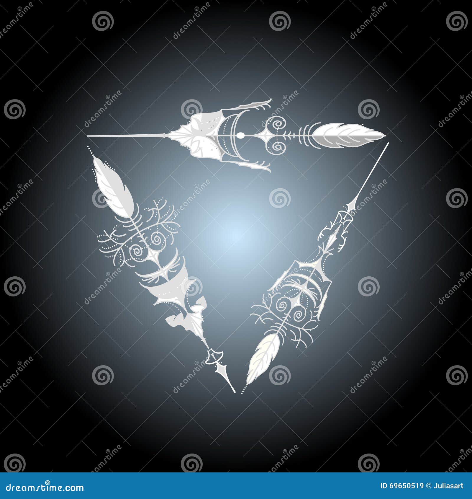 Set of Vintage Triangle Arrows Stock Vector - Illustration of ornate ...