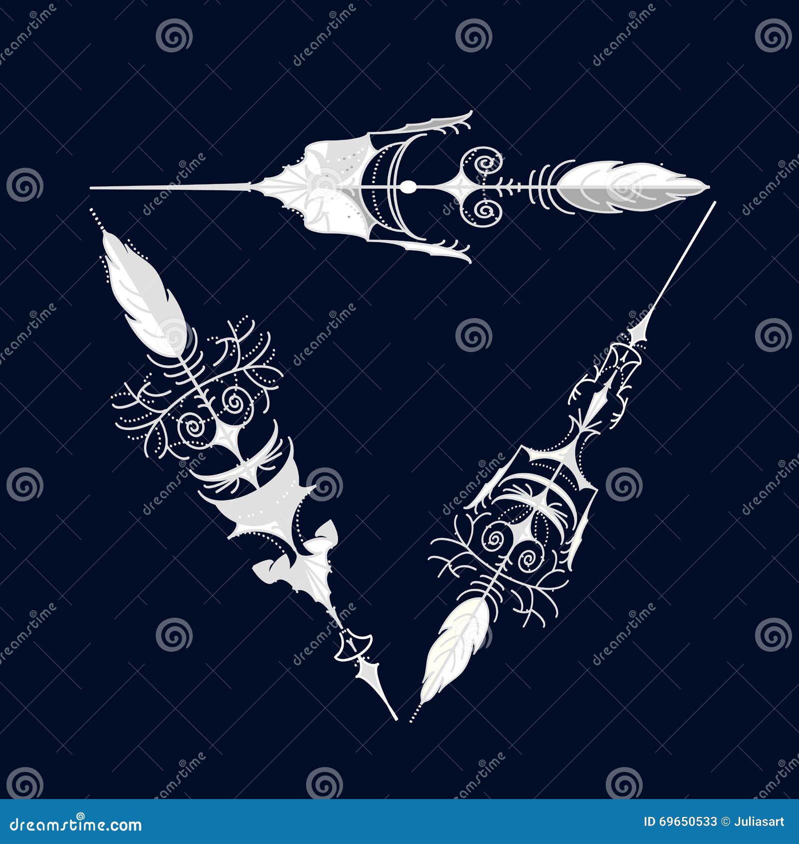 Set of Vintage Triangle Arrows Stock Vector - Illustration of king ...