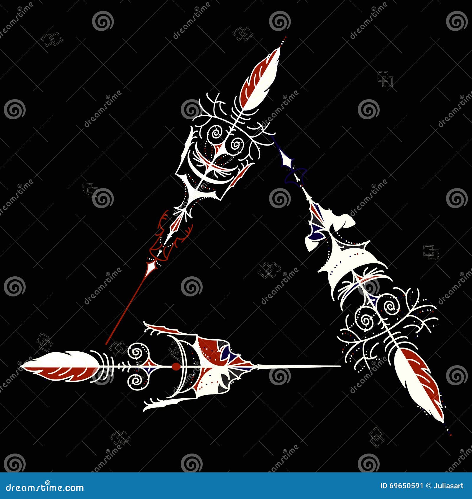 Set of Vintage Triangle Arrows Stock Vector - Illustration of history ...