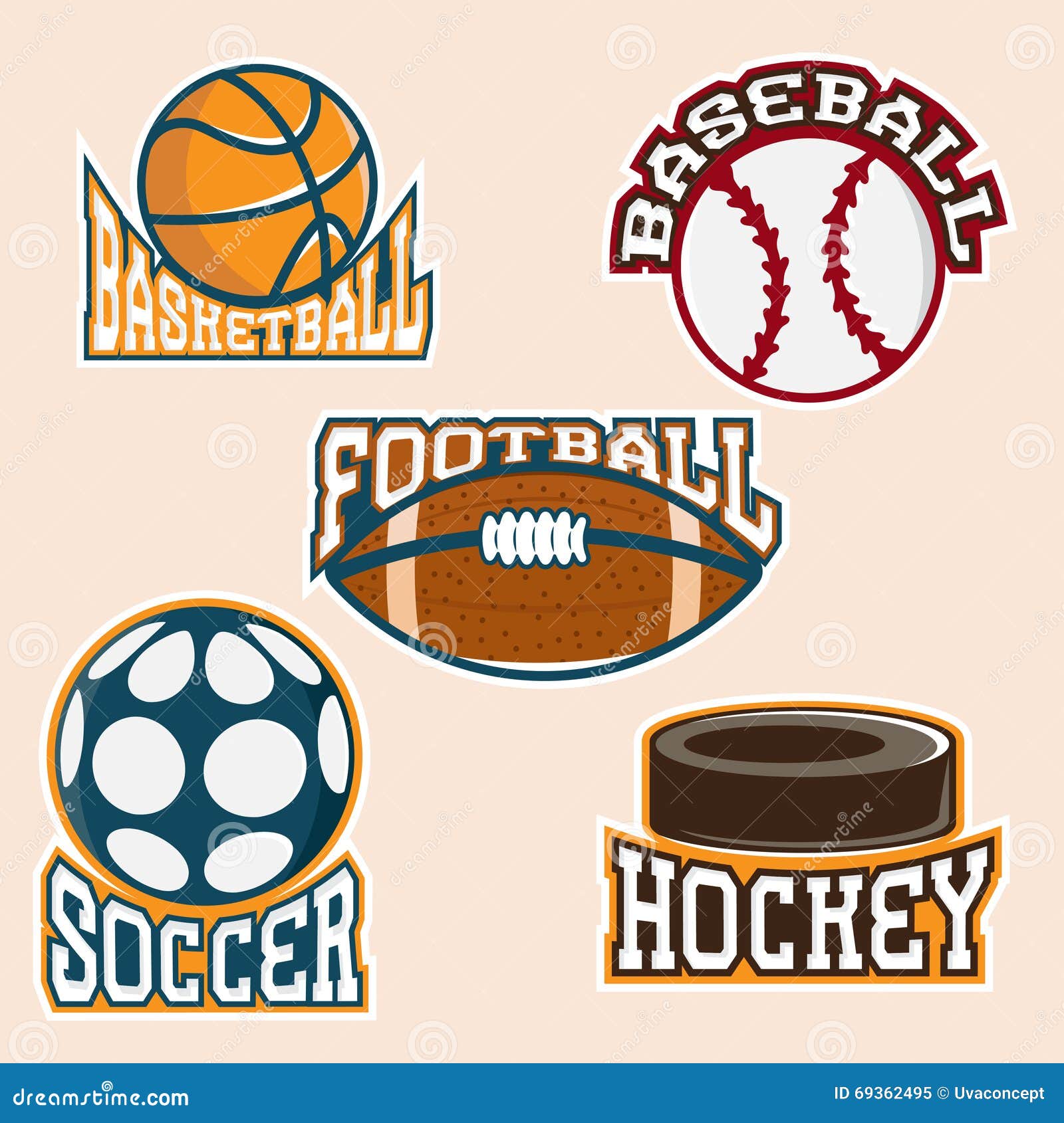 Set of Vintage Vector Sport Labels Stock Vector - Illustration of ...