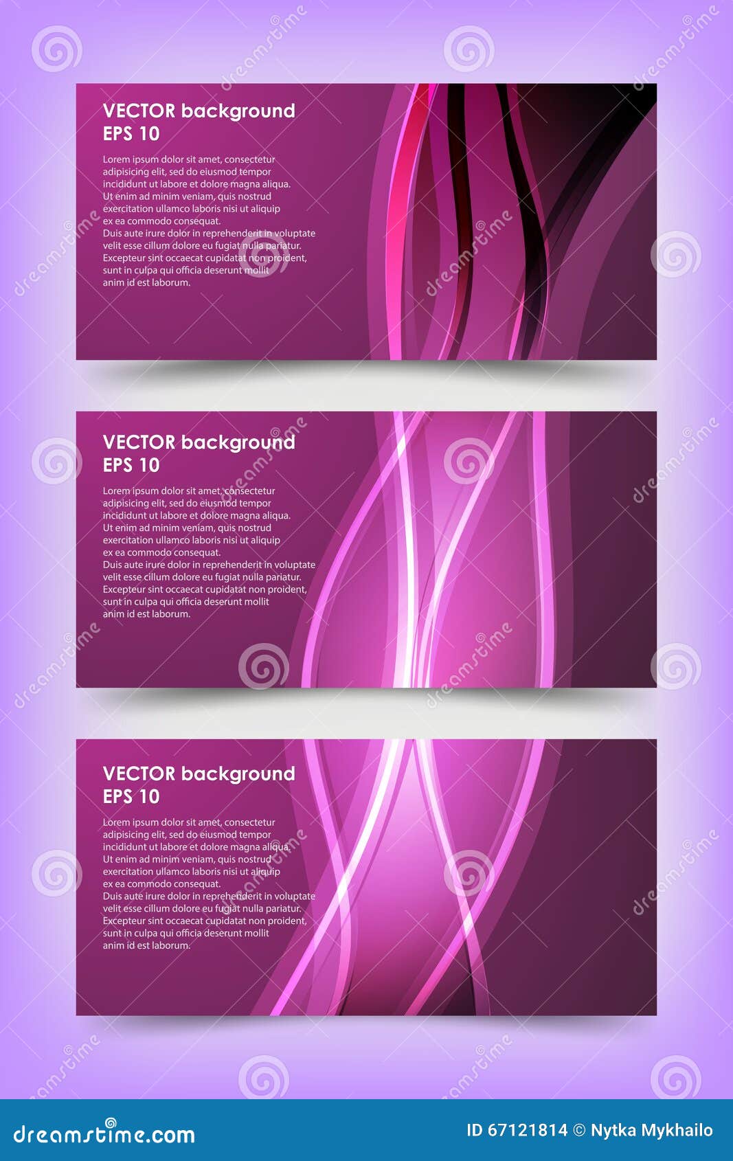 Set of Violet Banner Templates. Stock Vector - Illustration of business ...
