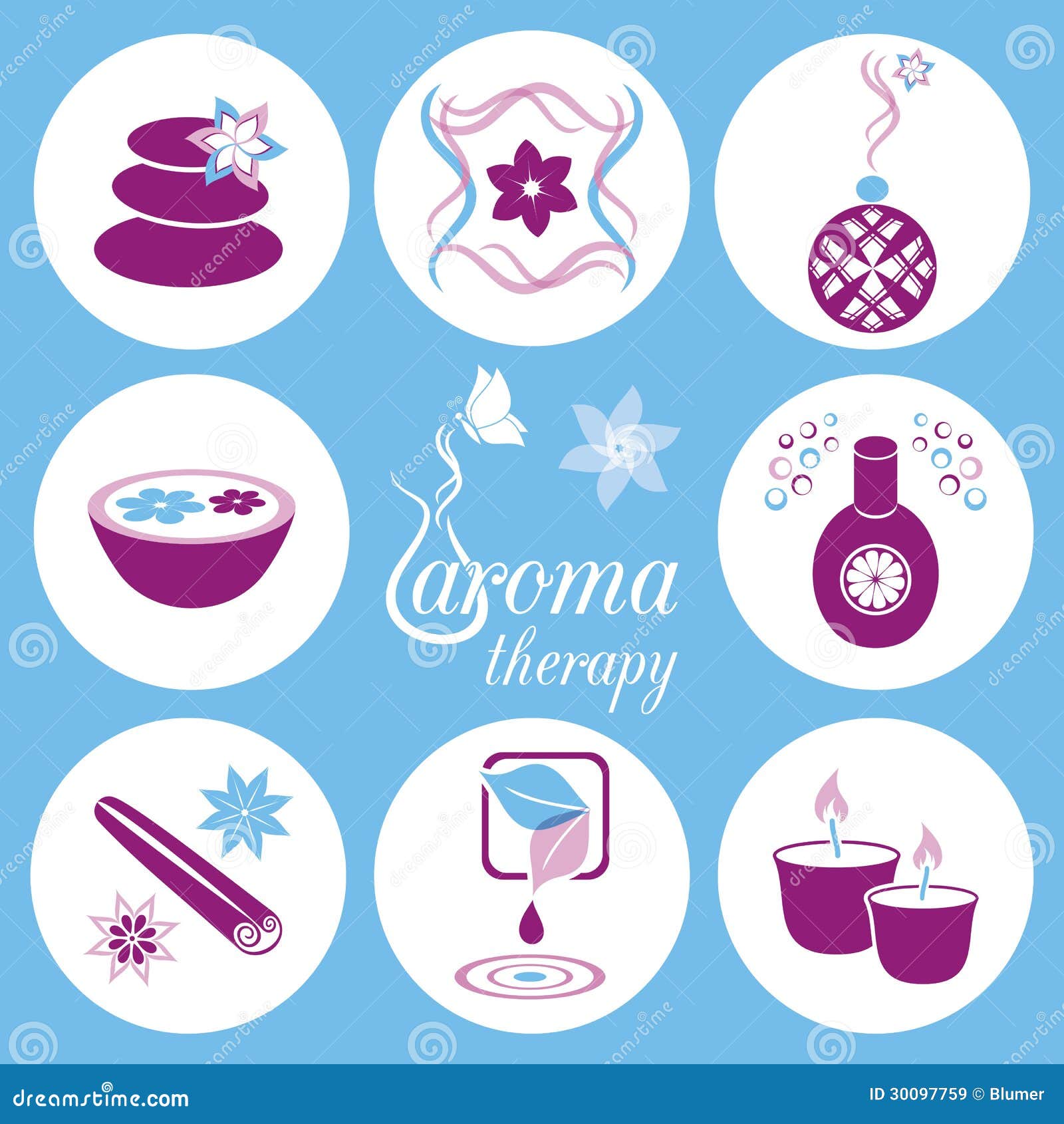 Aromatherapy icons stock vector. Illustration of healthy - 30097759
