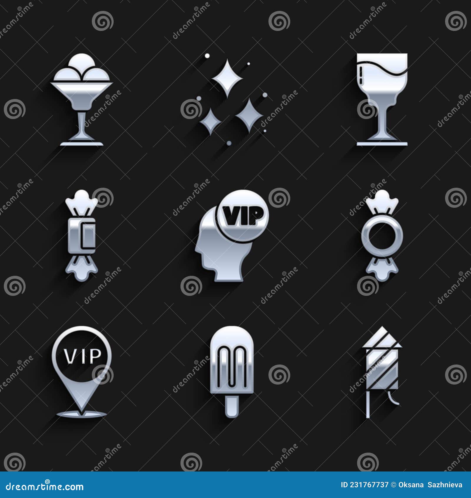 Set Vip Inside Head, Ice Cream, Firework Rocket, Candy, Location, Wine ...