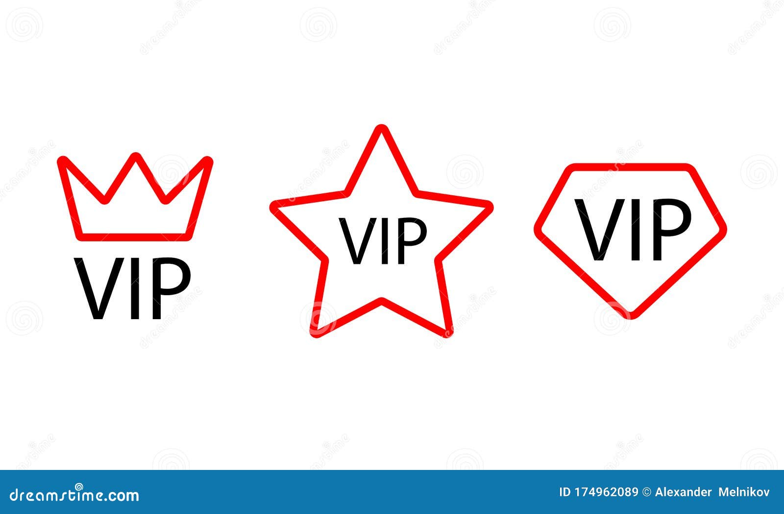 Set of VIP Status Icons. Vector Illustration Eps 10 Stock Illustration ...