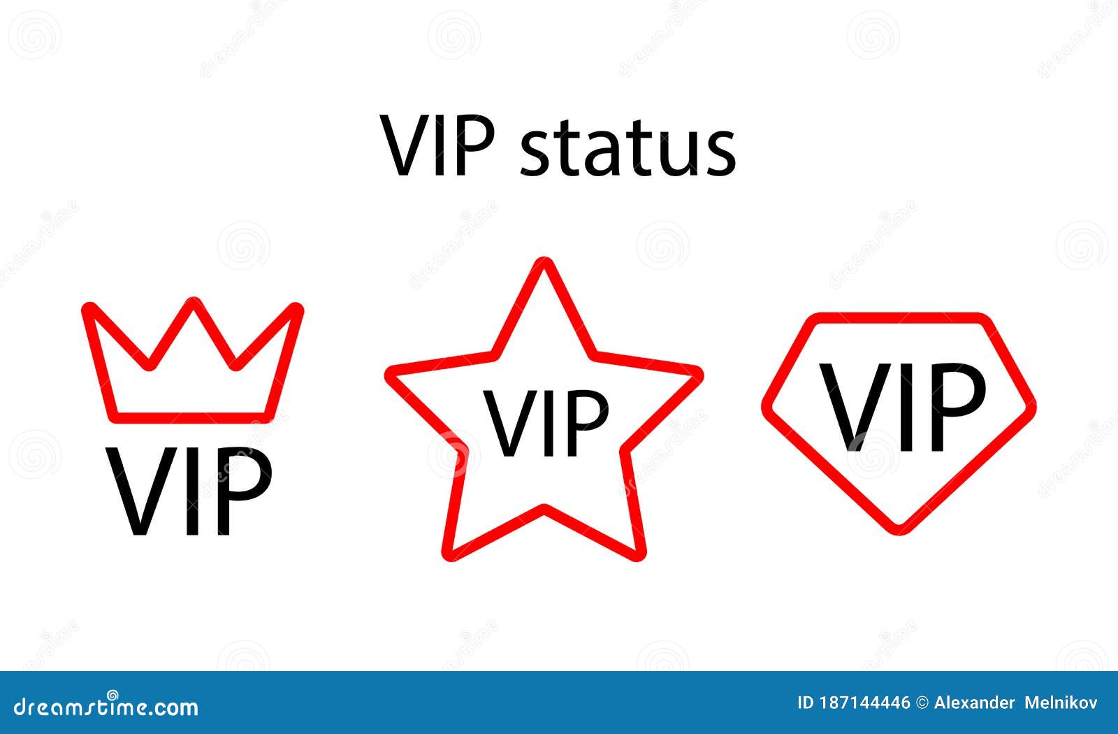 Set of VIP Status Icons. Vector Illustration Eps 10 Stock Illustration ...