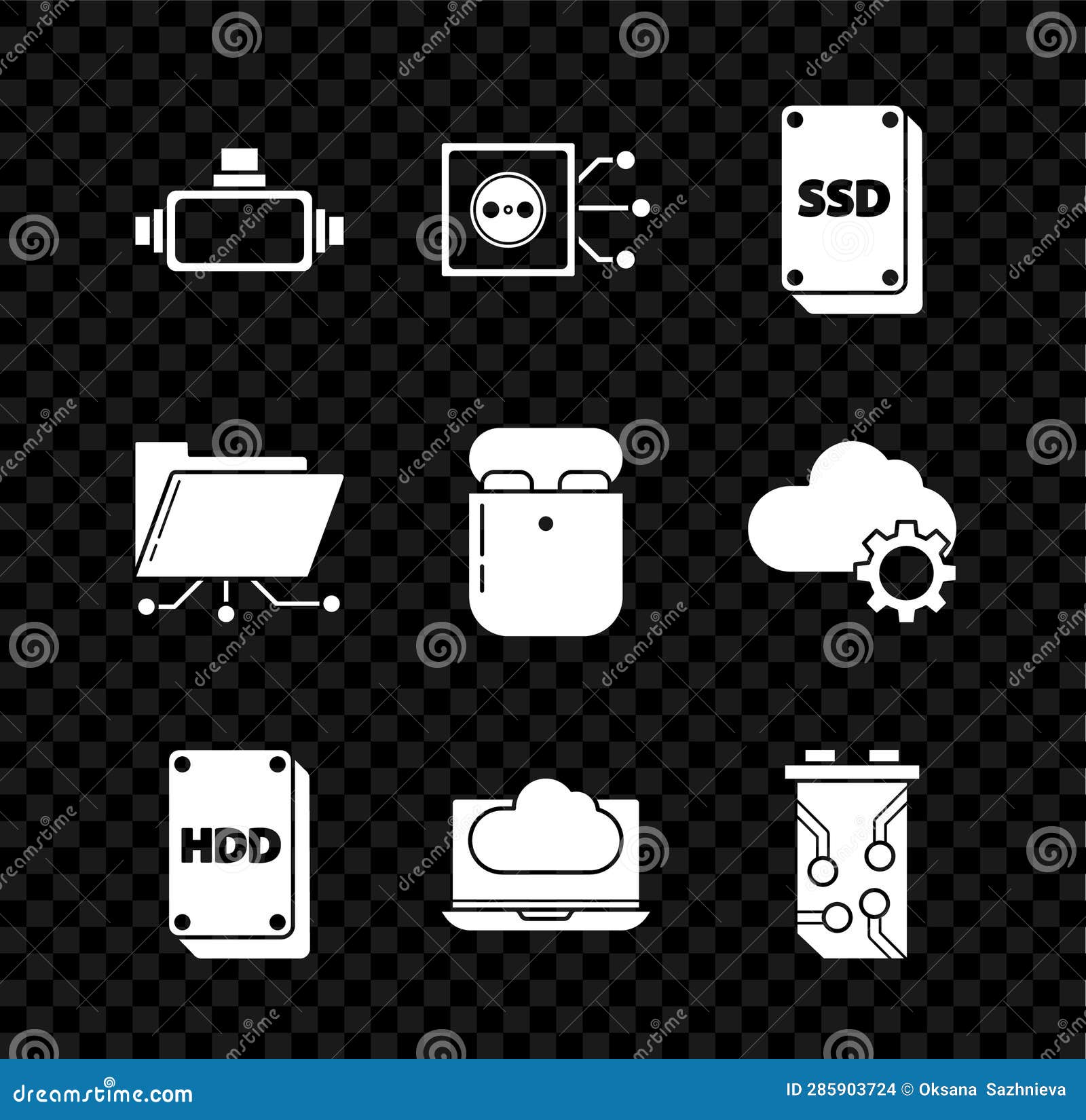 Set Virtual Reality Glasses, Remote Control, SSD Card, Hard Disk Drive ...