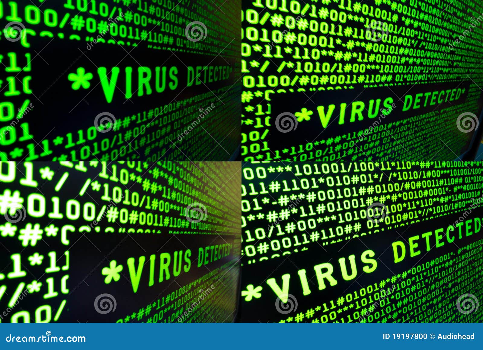 Set of Virus Detected Signs Stock Photo - Image of display, alert: 19197800