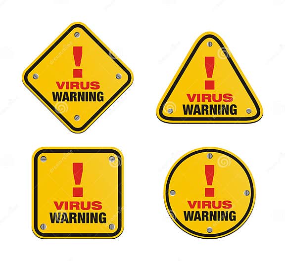 Set of virus warning signs stock illustration. Illustration of extreme ...
