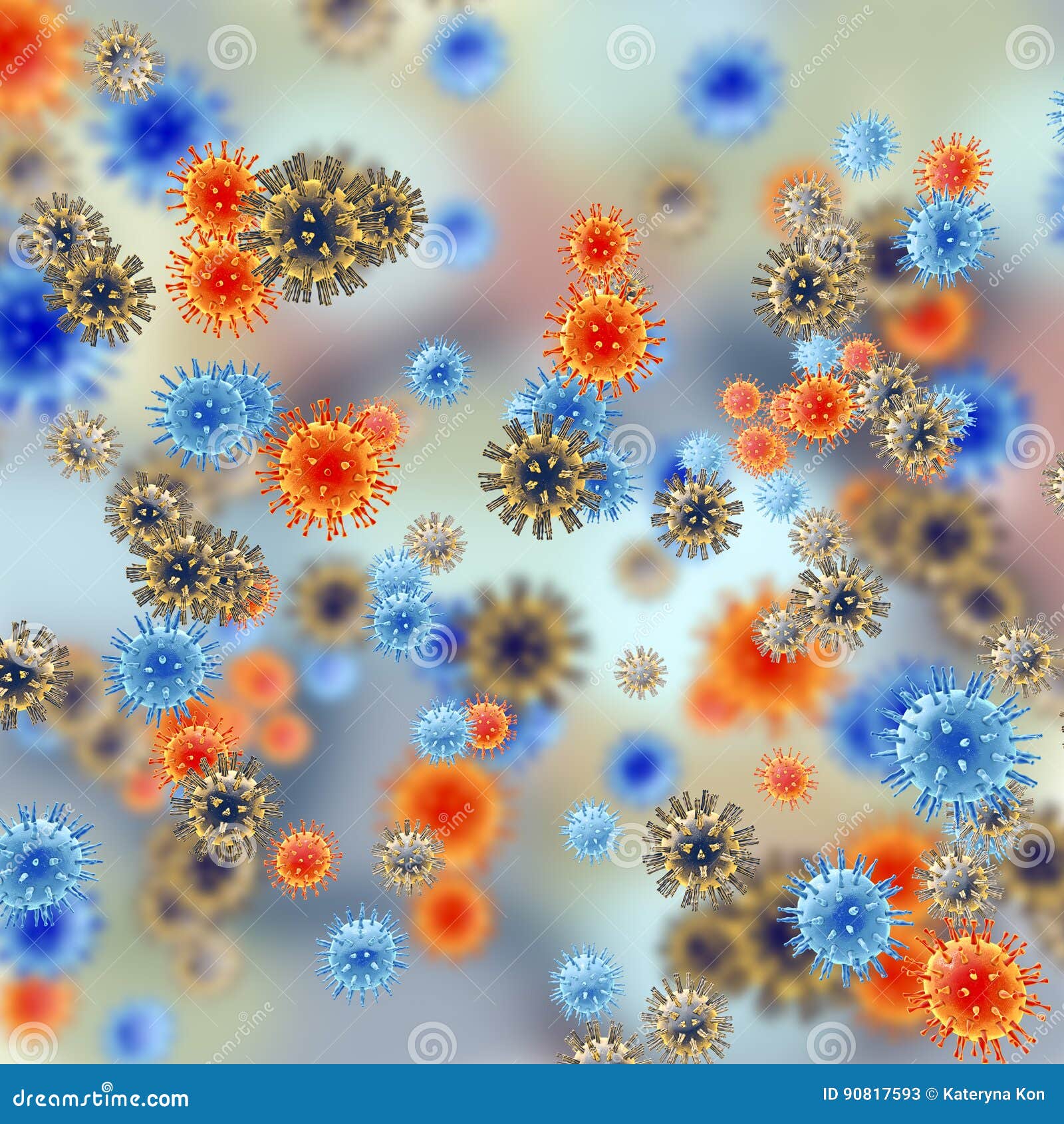 Set of Viruses of Different Shapes Stock Illustration - Illustration of ...